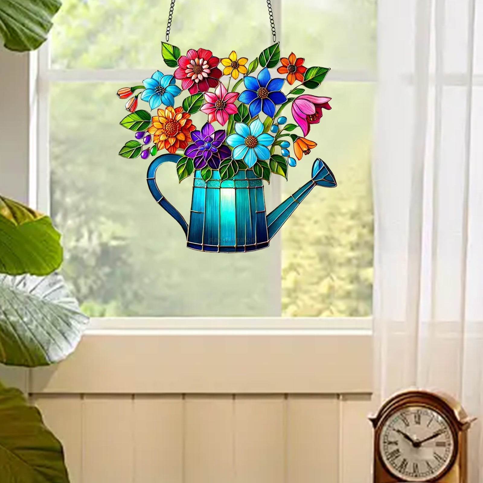 Kbndieu Flower and Water Kettle Acrylic Window Hanging Decoration ...