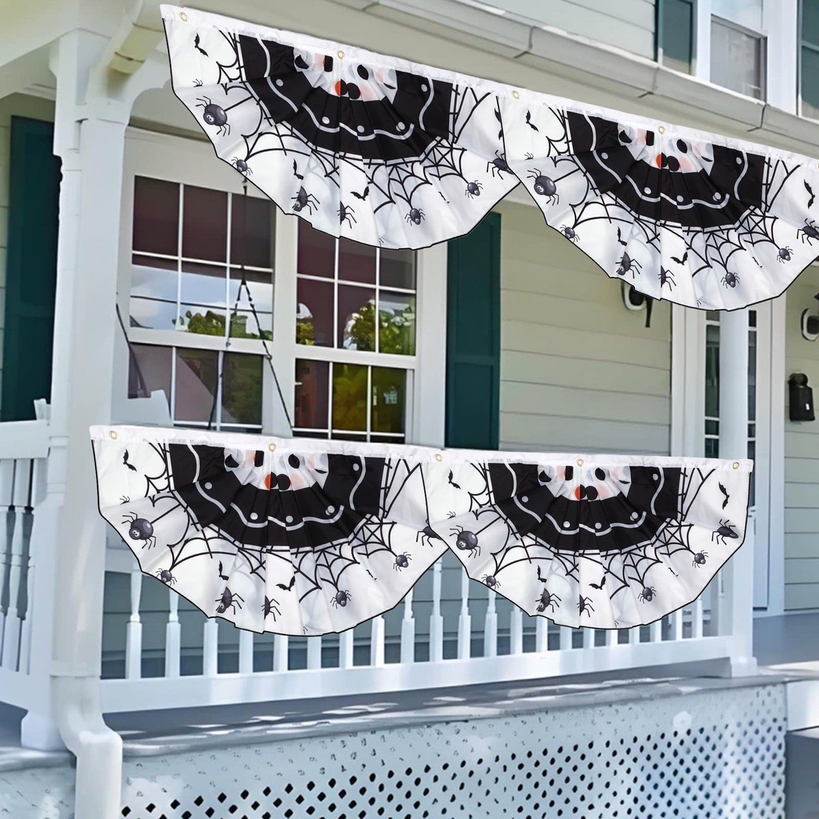Kbndieu Halloween Decorations Outdoor, Halloween Flag Bunting, Half Fan ...