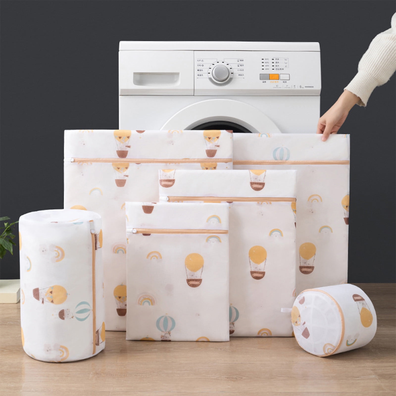 Kbndieu Laundry Basket 6Pcs Mesh Laundry Bags for Delicates with ...
