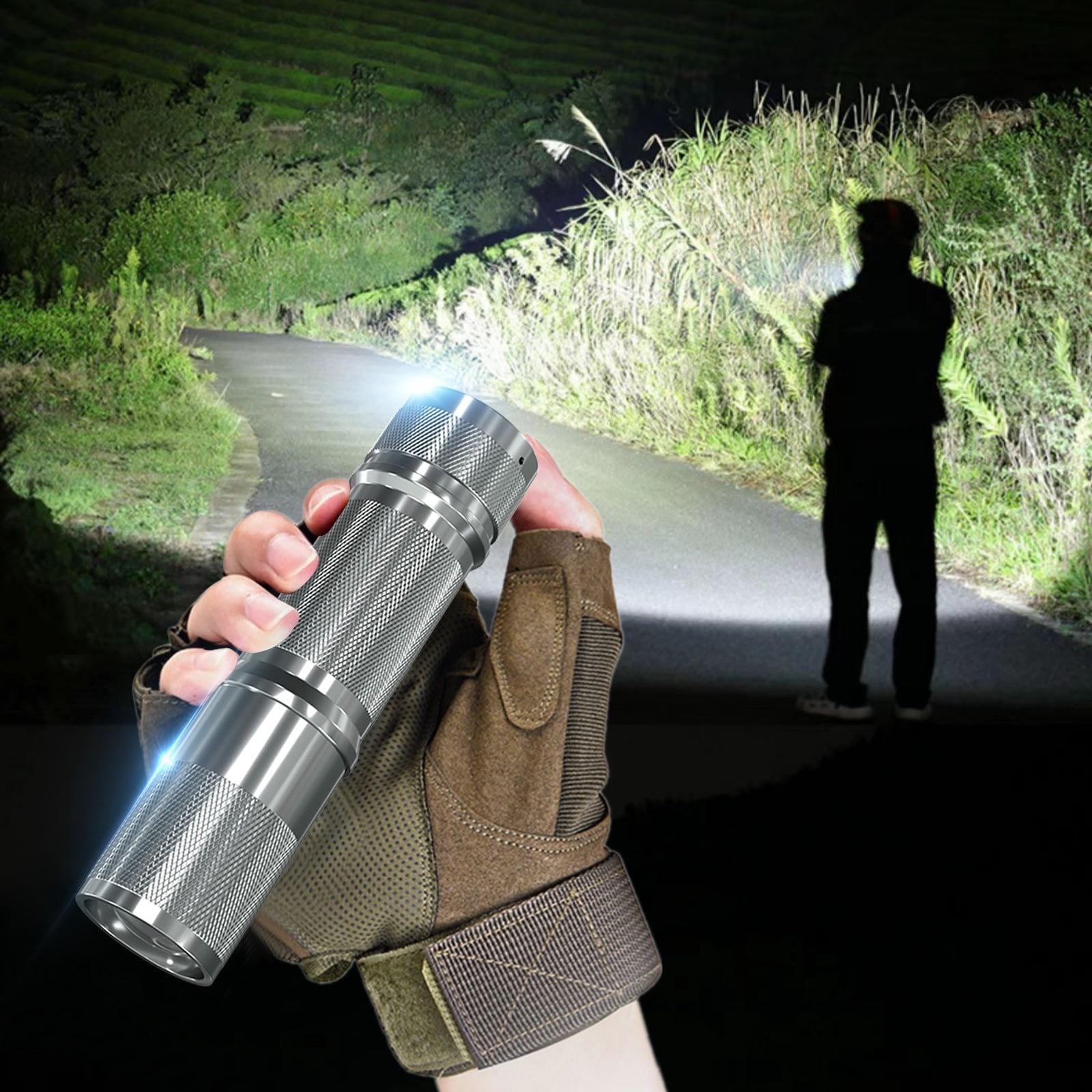 Kbndieu Long Range Light Aluminium Alloy Led Flashlight, Super Bright ...