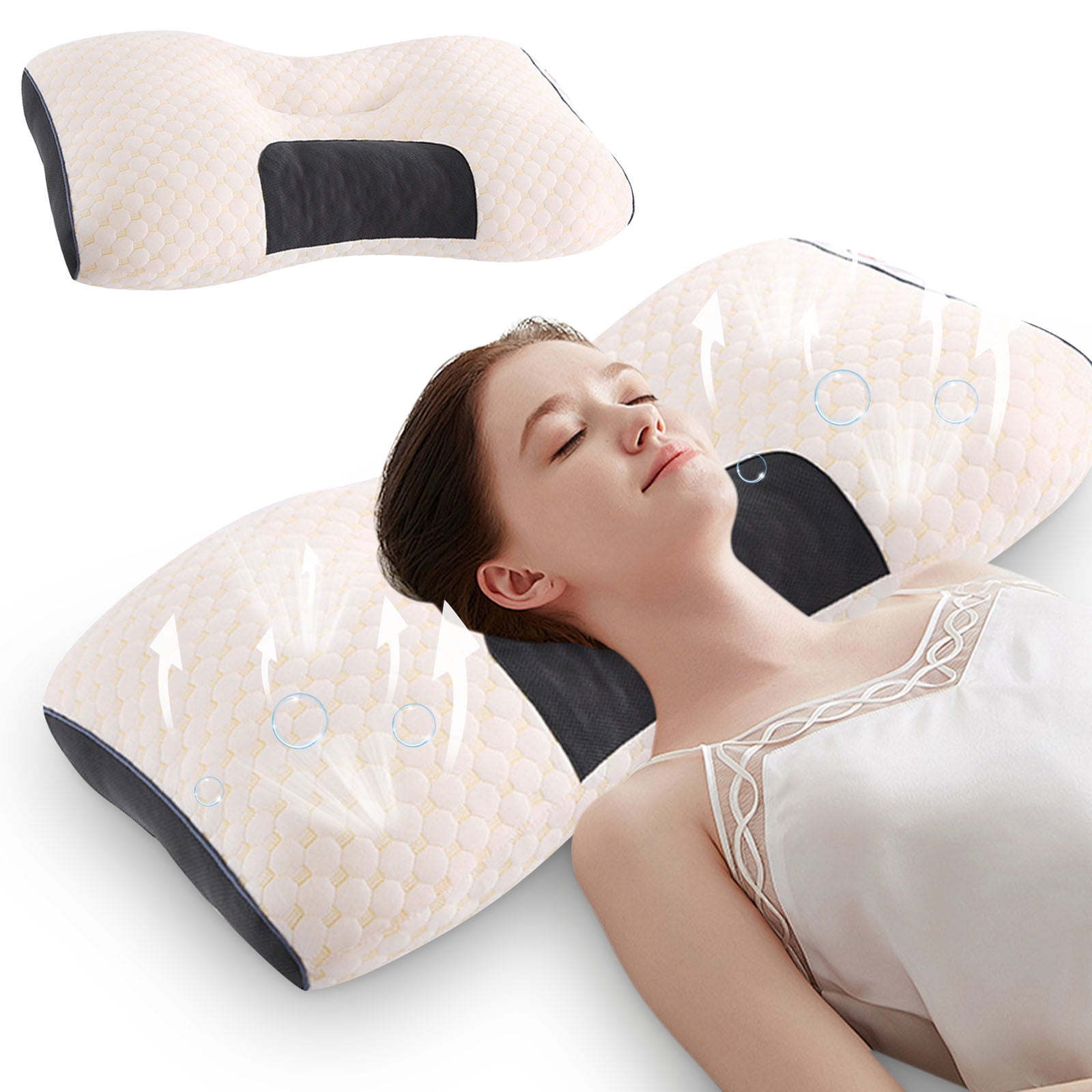 Kbndieu Neck Pillow Soft and Non Collapsing Core Protects The Cervical ...