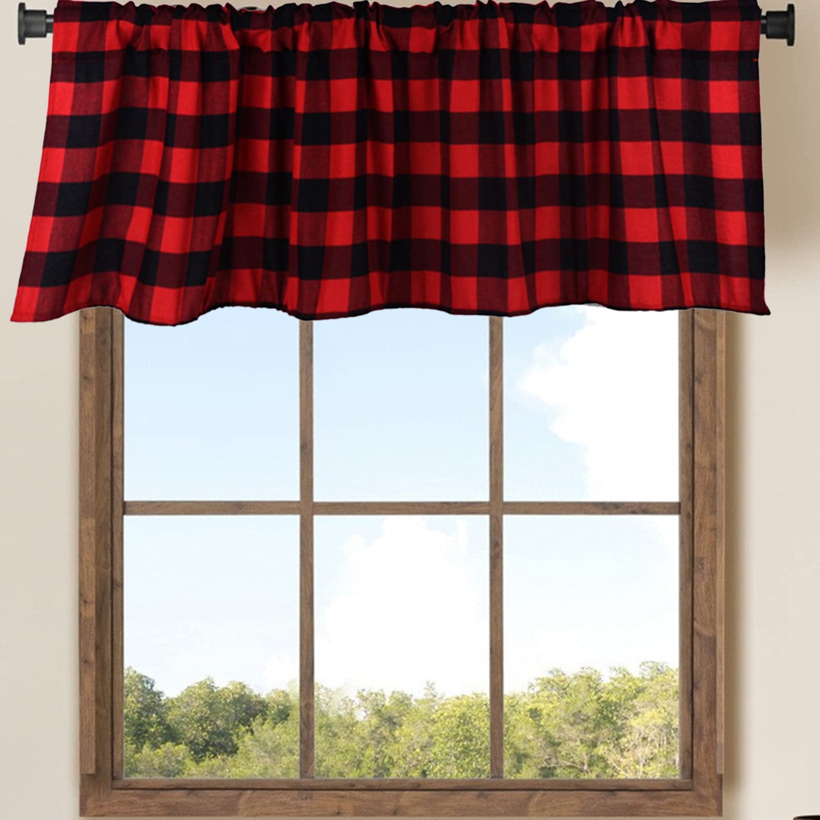 Kbndieu Plaid Valances for Windows, Farmhouse Design Window Treatments ...