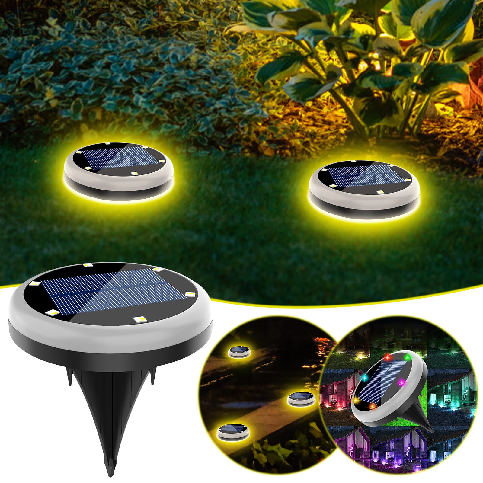 Kbndieu Solar Ground Lights Solar Lights Outdoor Waterproof Solar ...