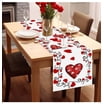 Eucalyptus Hearts Valentine's Day Table Runner, Holiday Kitchen Dining ...