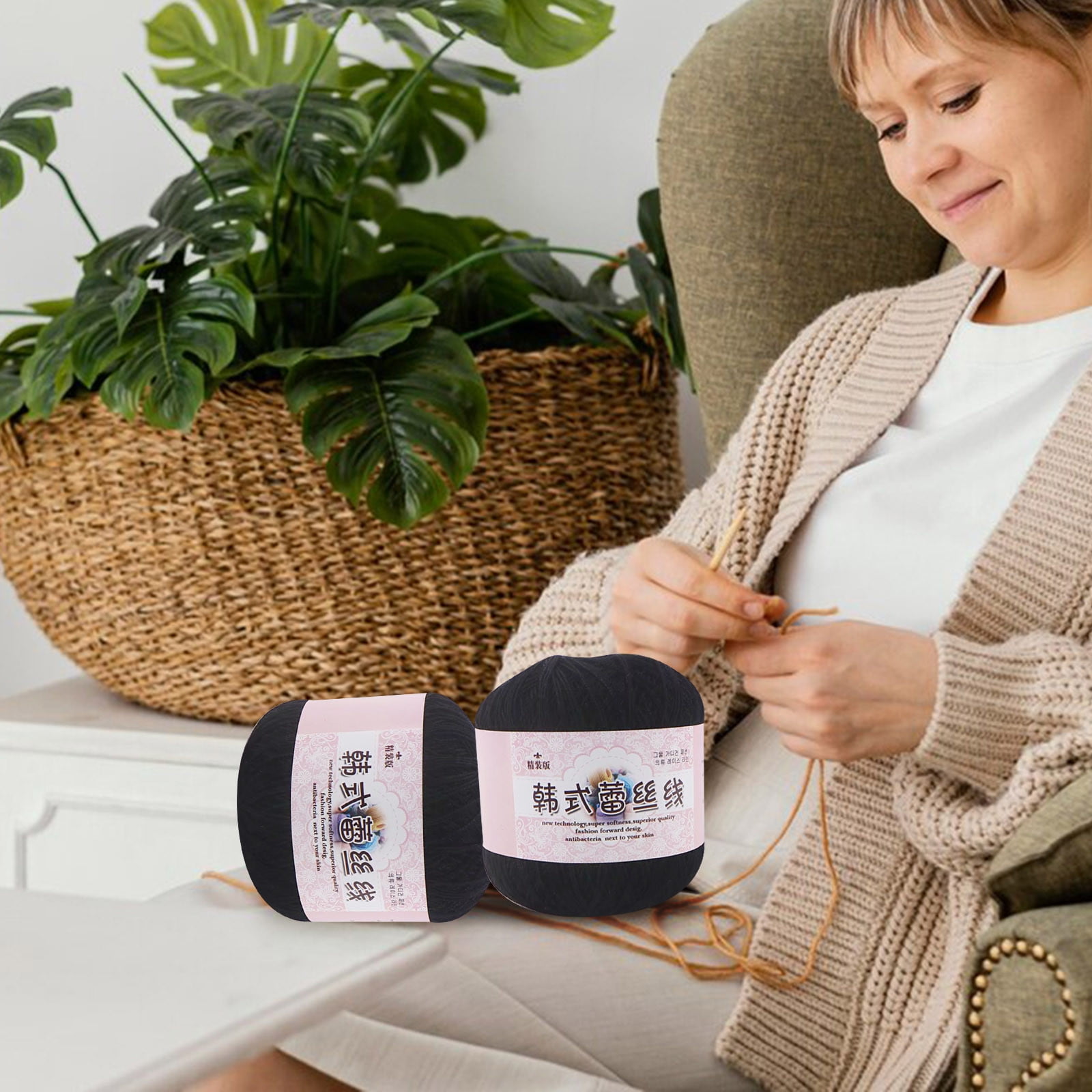 Kbndieu Yarn Lace Thread DIY Woven Mercerized Baby Fine Thread Crochet ...