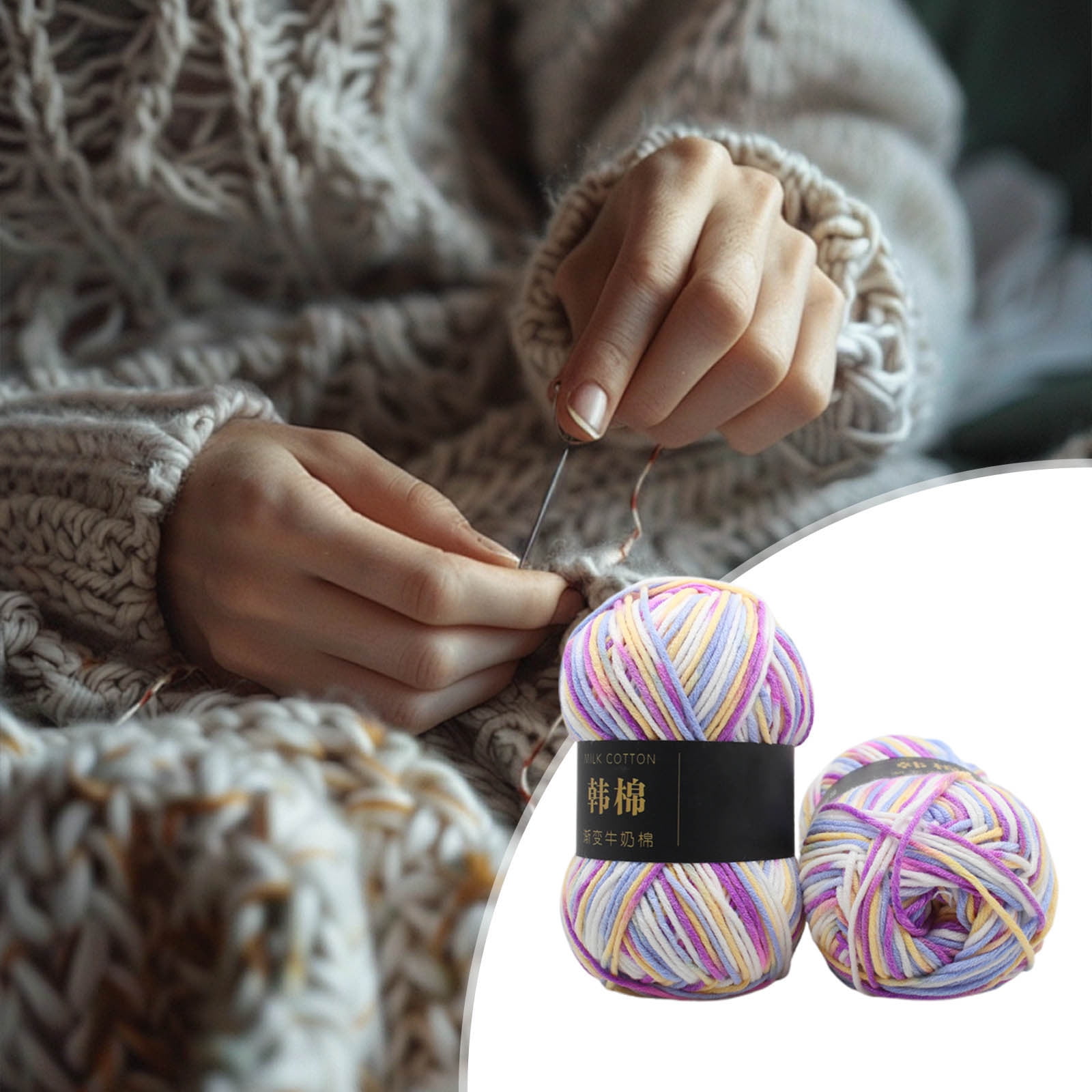Kbndieu Yarn Pack, Crochet Kit for Beginners, Crochet Yarn of 50g Each ...