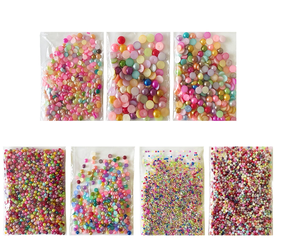 Kbraveo 10000pcs Mixed Color Half Pearl Beads, 7 Sizes (2mm-10mm), for ...