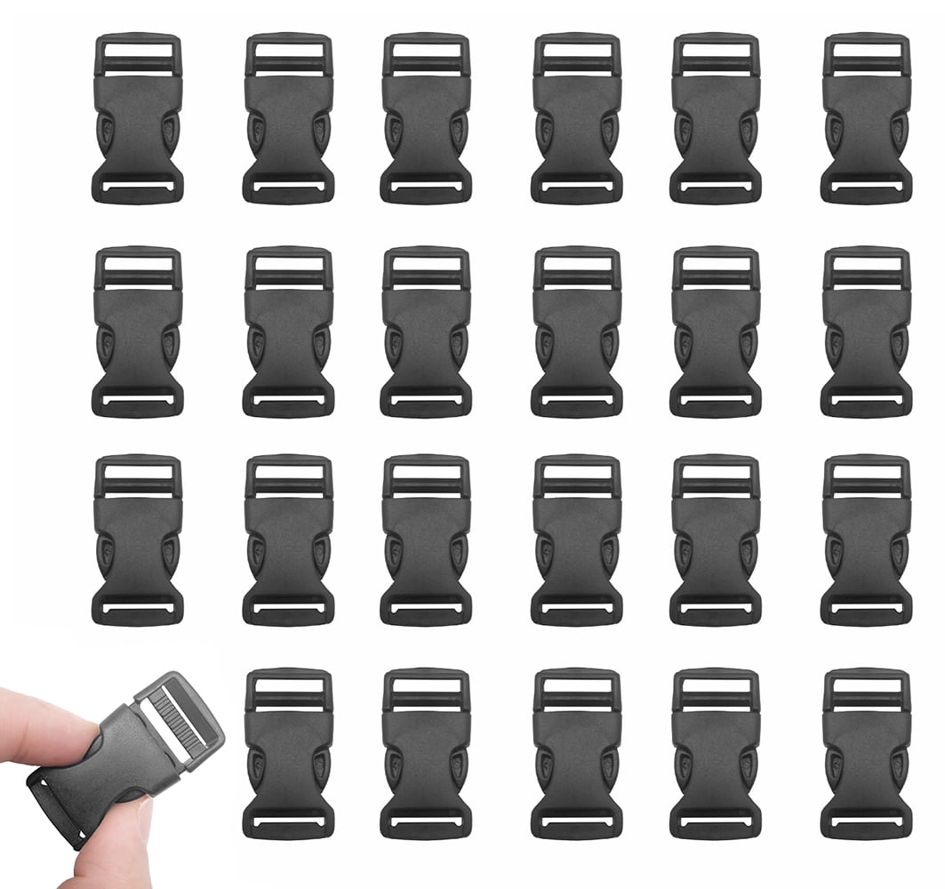 Kbraveo 60Pack 3/4" Wide Black Safety Side Quick Release Buckle for ...