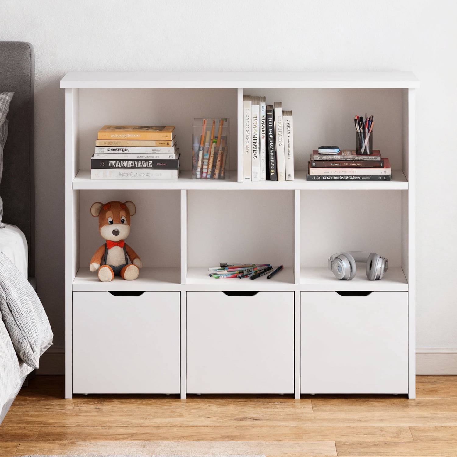 Kbun 5 Cube Toy Storage Cabinet, Kids Geometric Bookcase and Bookshelf ...