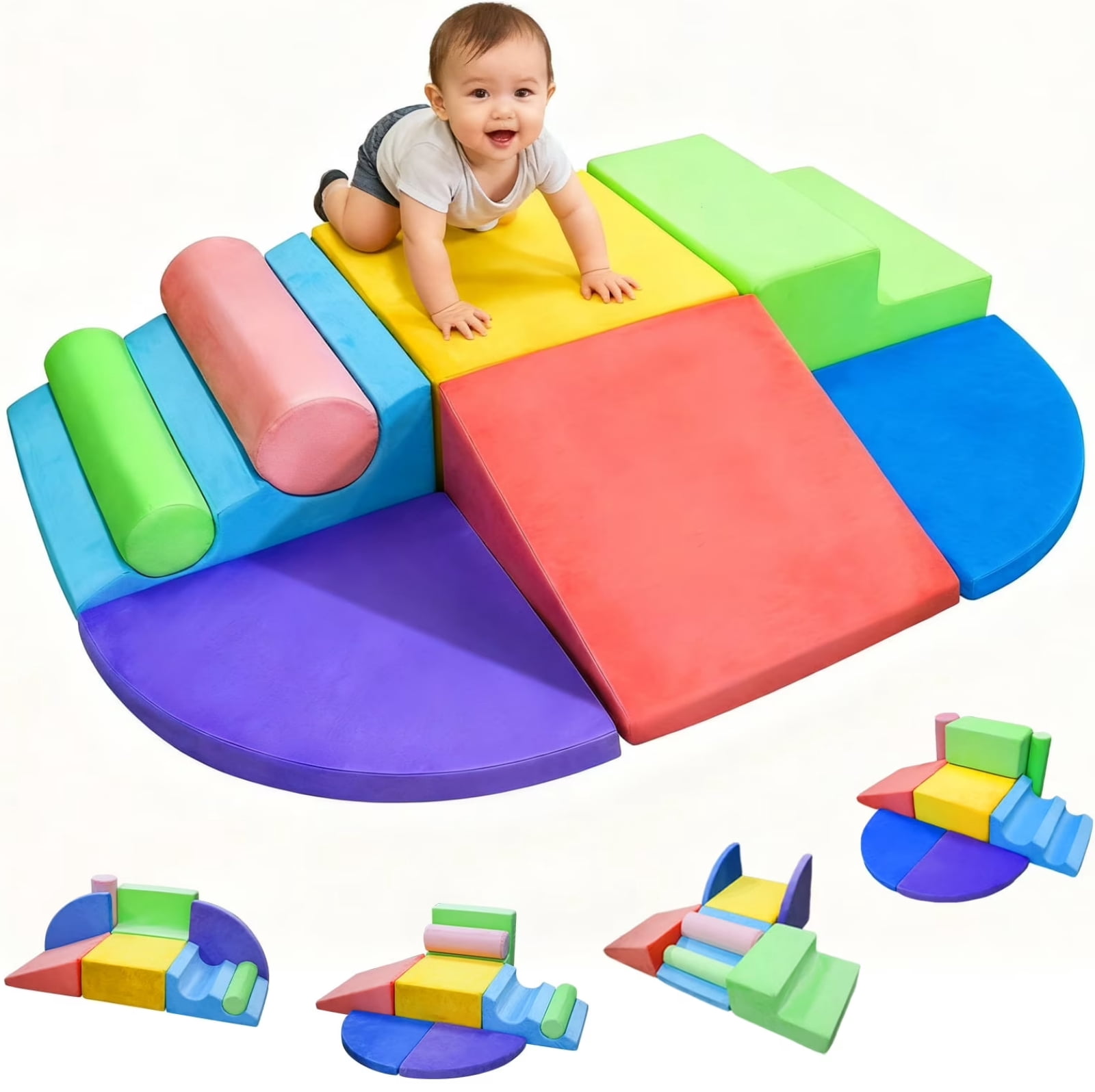 Kbun Large 8pcs Foam Climbing Blocks, Toddlers Climbing Toys for Climb ...