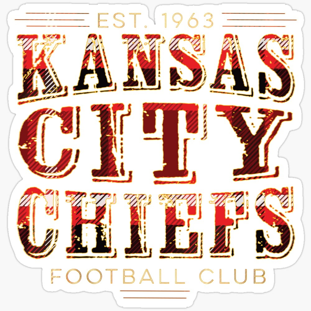 Kc Chiefs Plaid Artwork Sticker Baseball Sticker, Football Sticker ...