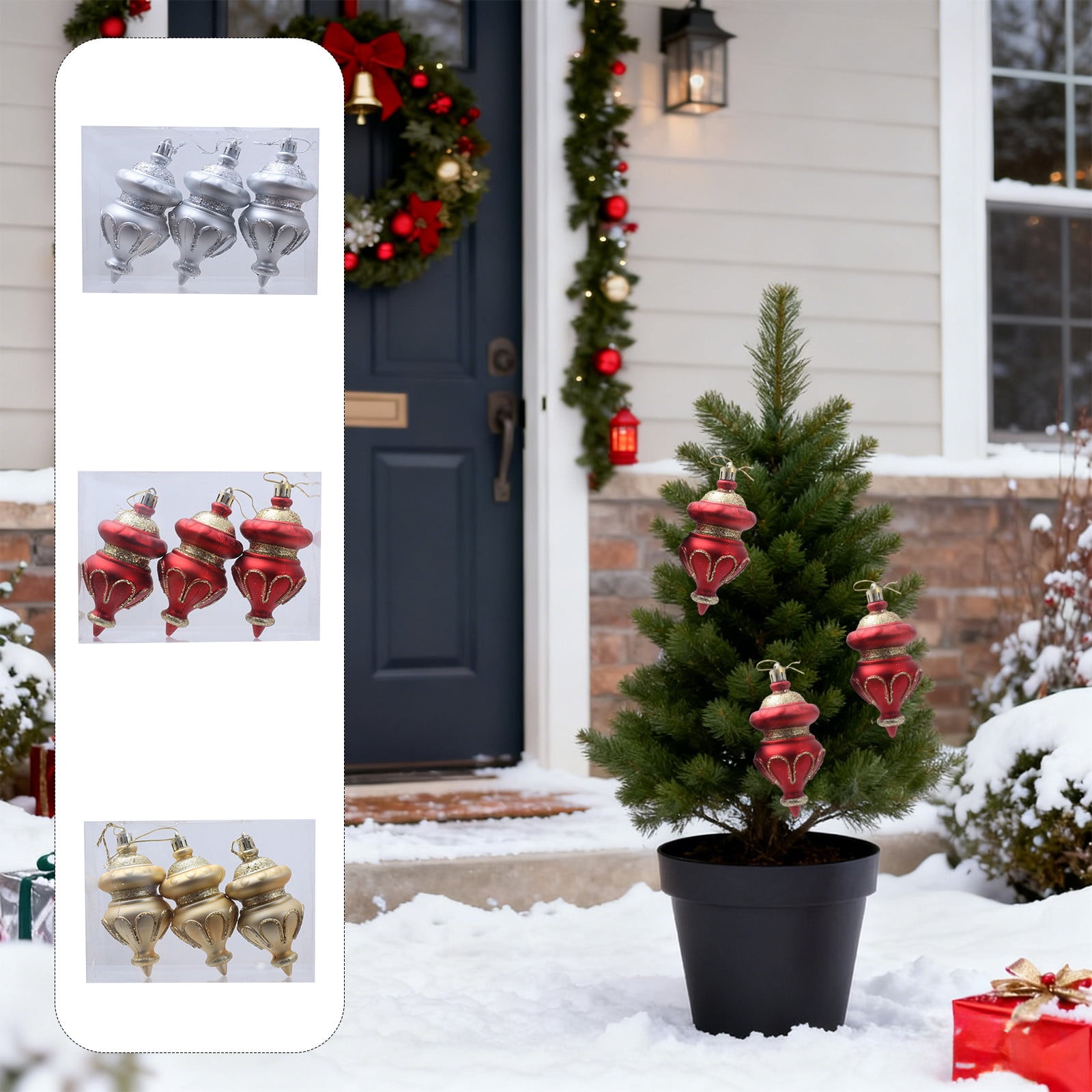 Kcavykas 3PC Chubby Gourd Shaped Christmas Ball Gift Box Set, Creative ...