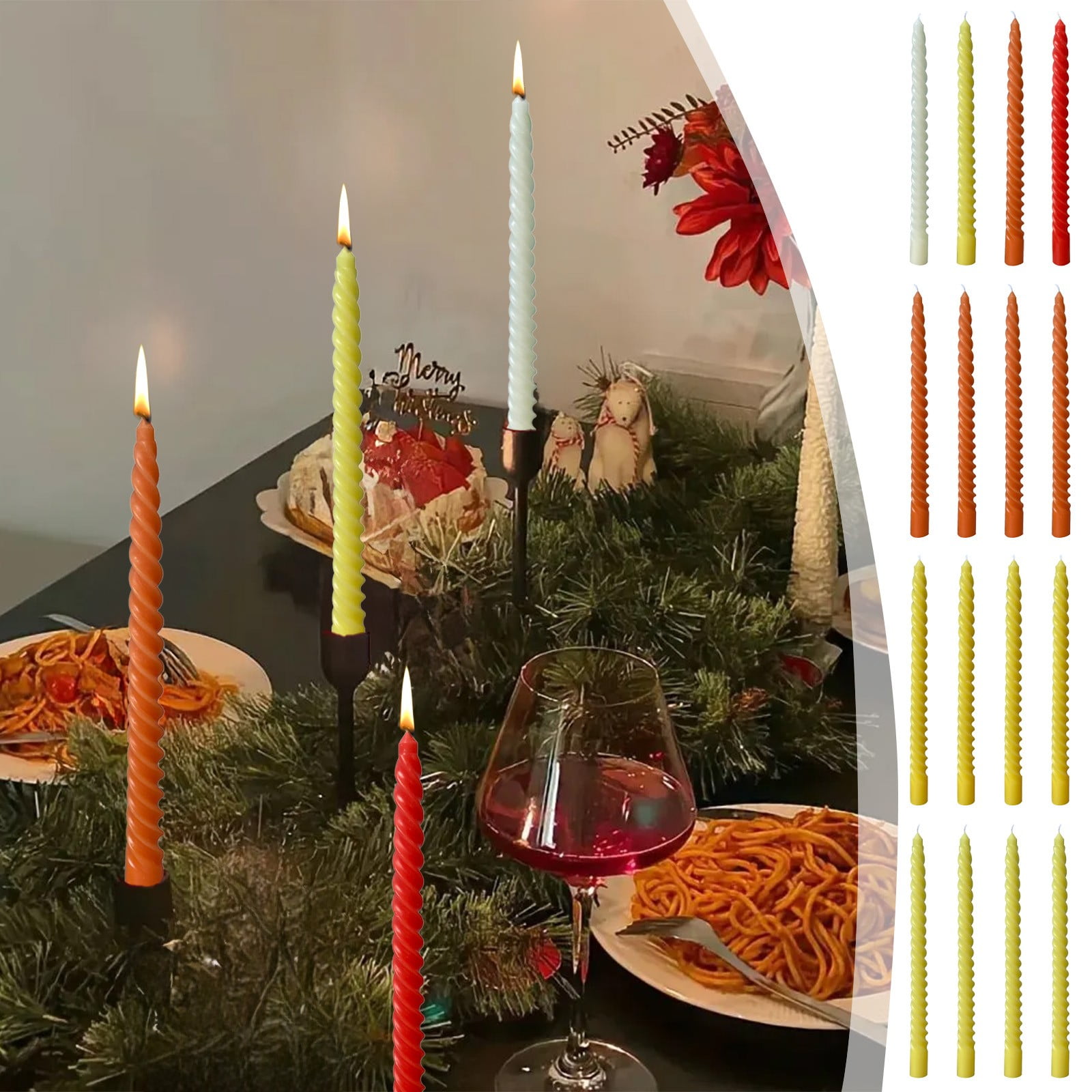 Kcavykas 4 pcs Wedding Party Long Thread Taper Candles Long-Lasting ...