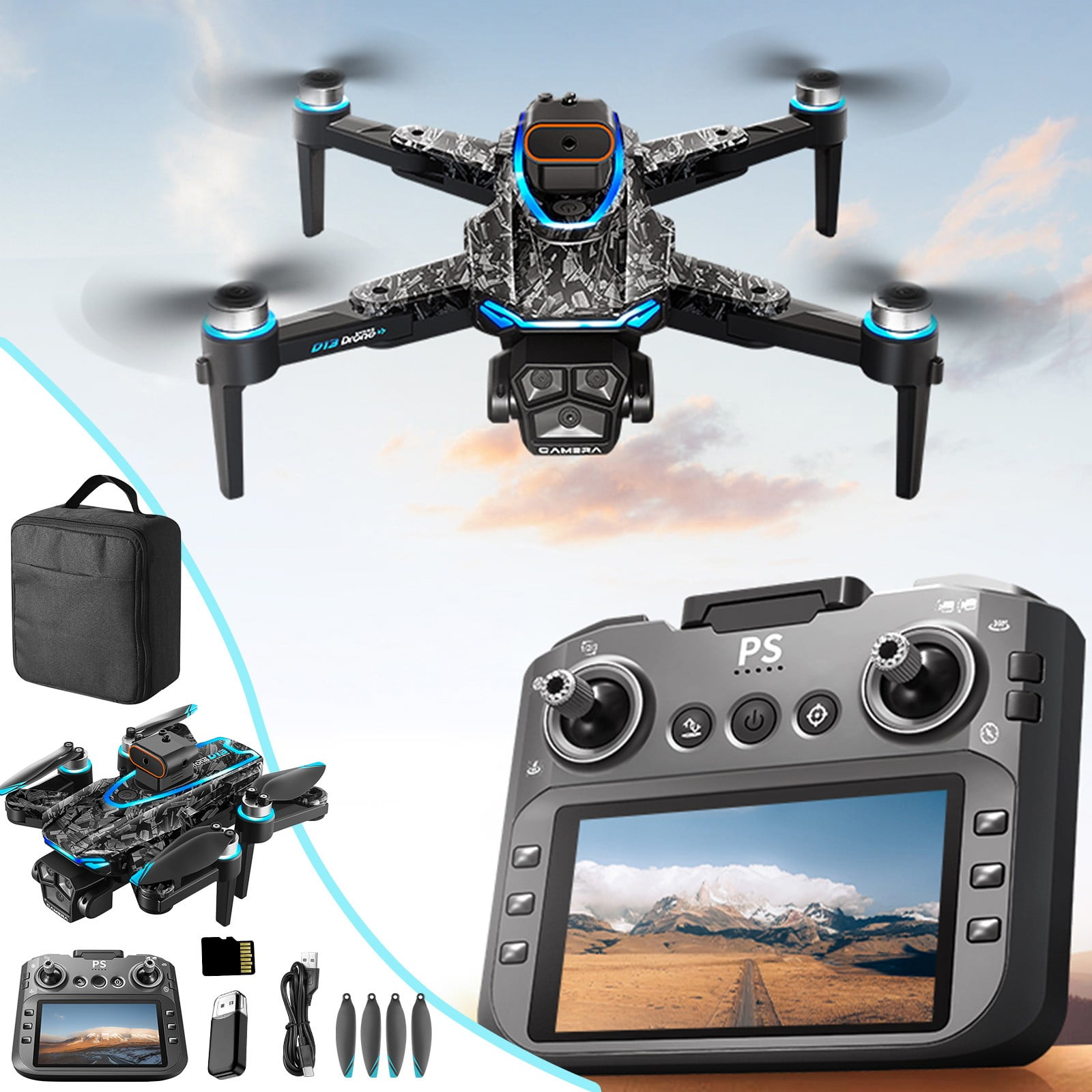 Kcavykas 5.6-Inch Drone Brushless 1080P ESC Camera Drone with 5.6 ...