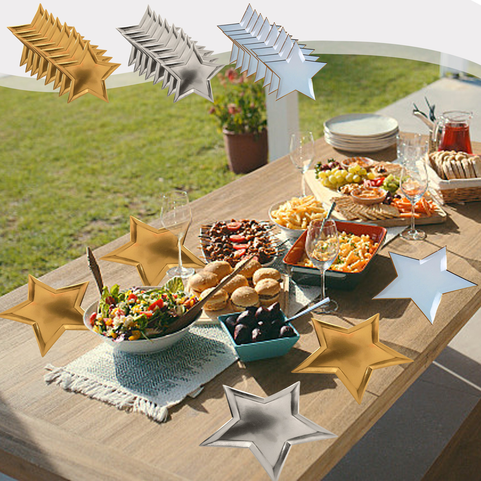 Kcavykas up to 60% off Gifts Colorful Stamped Paper Trays, Disposable ...