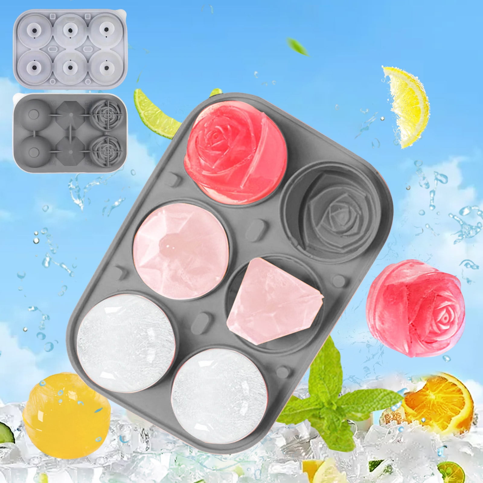 Kcavykas up to 60% off Gifts Convenient Home Ice Tray, 6 Ball Mold for ...