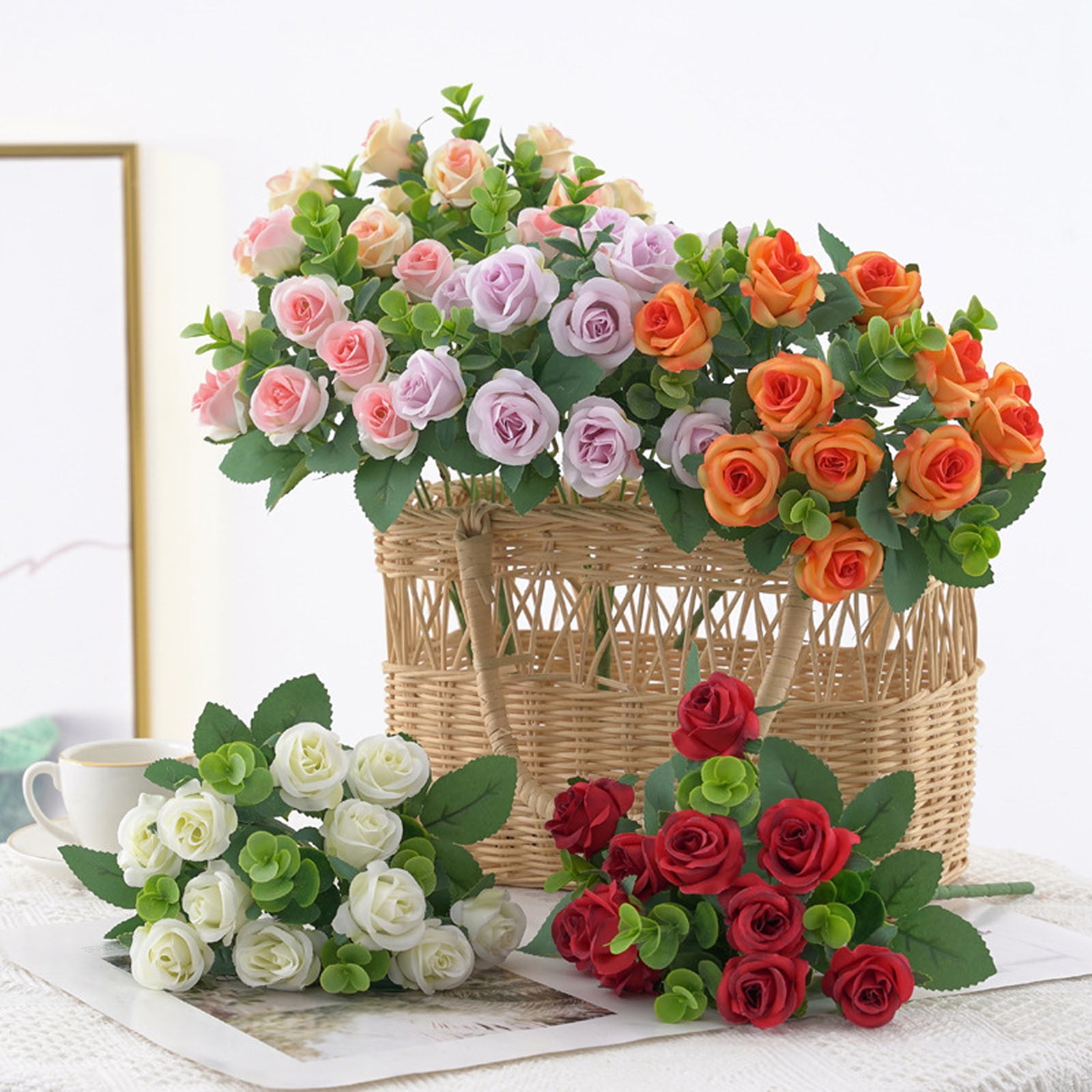 Kcavykas up to 60% off Gifts Mini Artificial Silk Roses Fake Flower ...