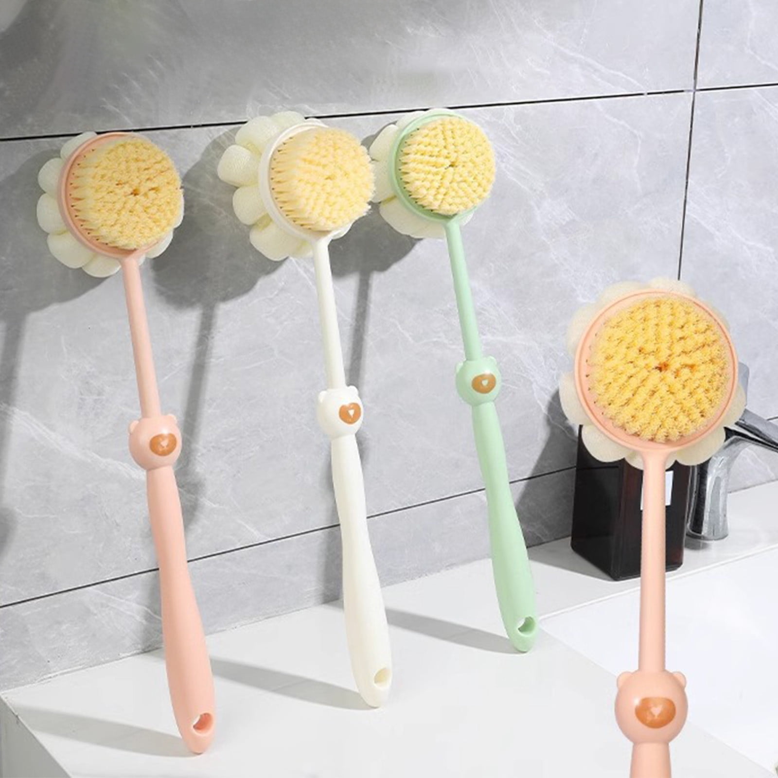 Kcavykas Bath Scrubbing Tool 2-in-1 Long Handle Bath Brush and Shower ...