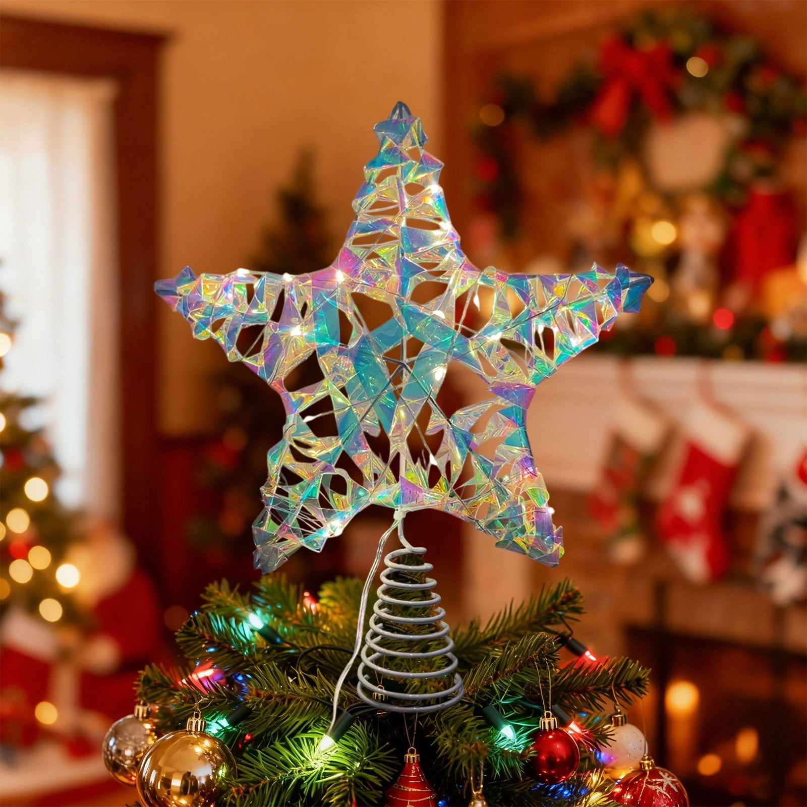 Kcavykas Christmas Tree Topper Star Holiday Large Three-Dimensional ...