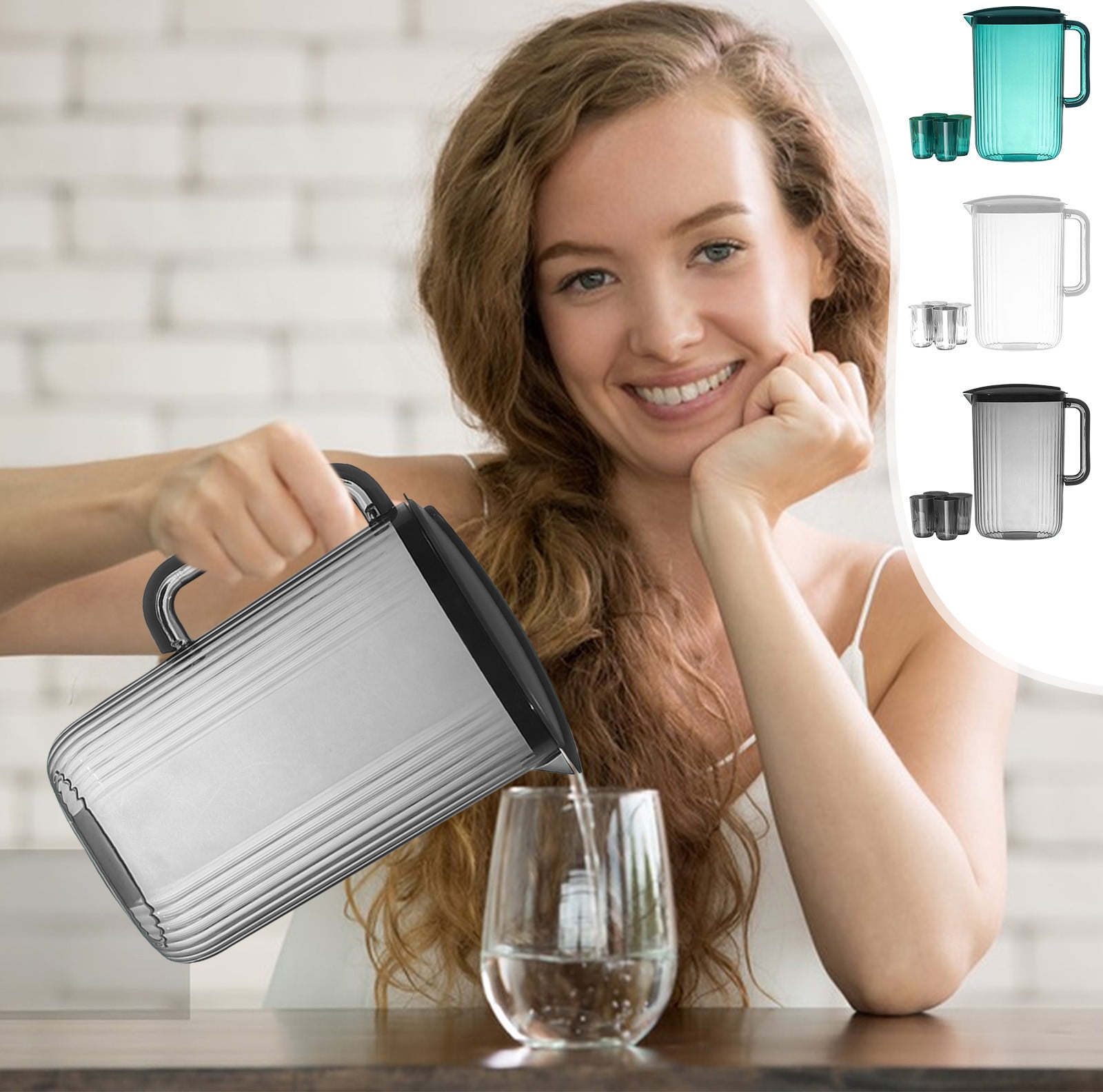 Kcavykas Clear Beverage Dispenser Cold Kettle with Lid Ecologically ...