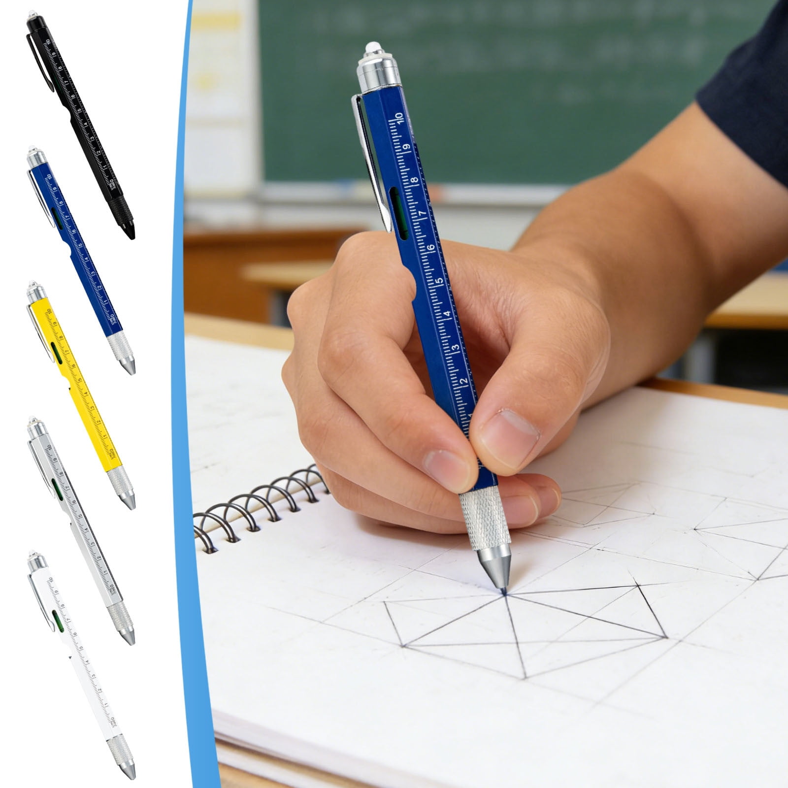 Kcavykas Cool Gadgets Multitool Pen 9-in-1 With LED Light Compact ...