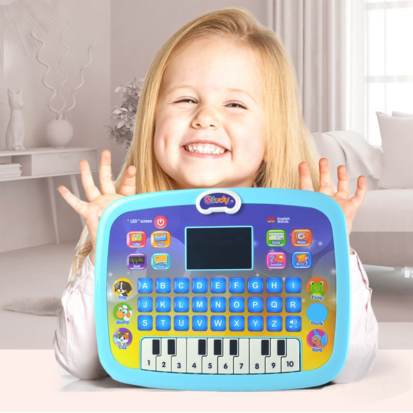 Kcavykas Idea Gifts Toddler Toys Kids Tablet Boys Learning Pad with LED ...