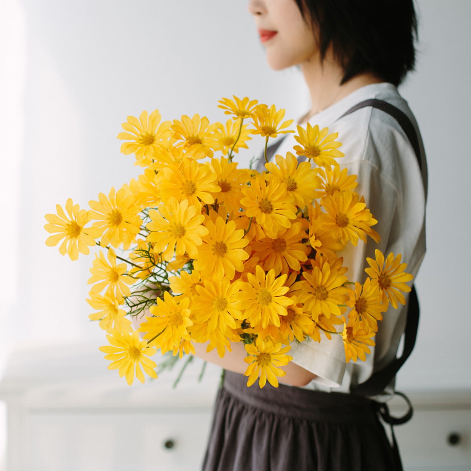 Kcavykas Decorative Plastic Flowers Decoration Simulated Flowers Daisy ...