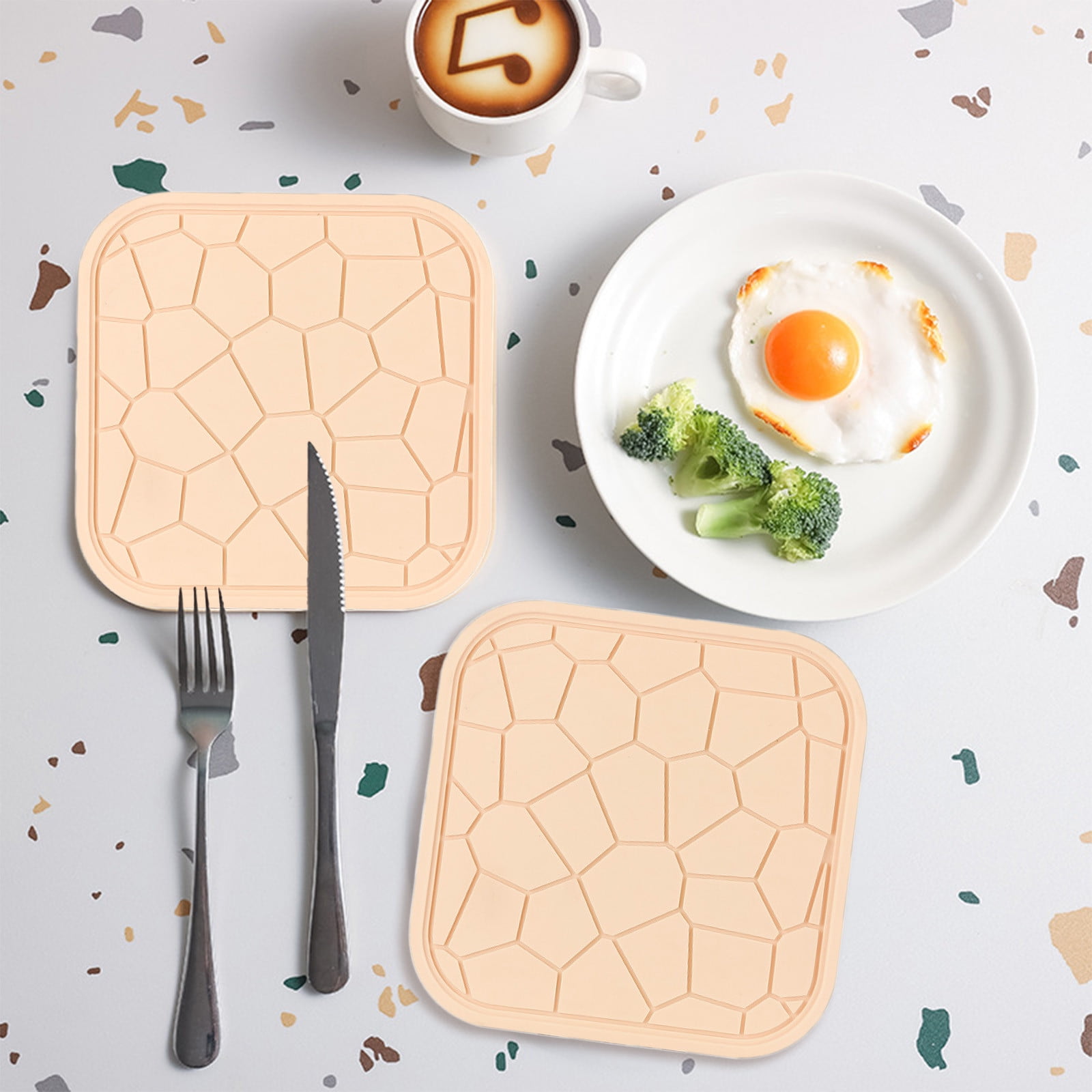 Kcavykas Dining Table Stylish Insulating Pads Fan-shaped Insulating ...