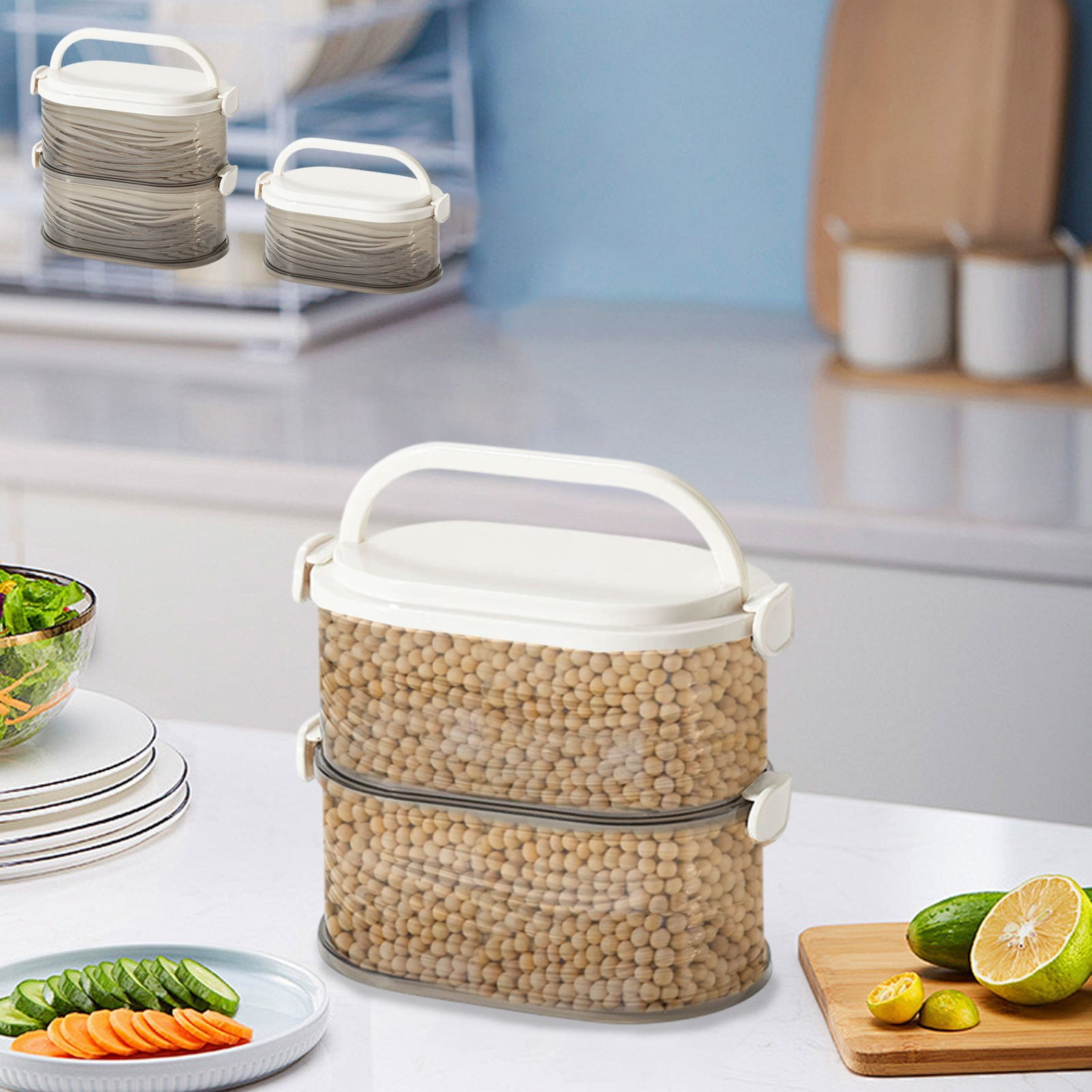 Kcavykas Drawer Organizer Storage Bins Airtight Stackable Food ...