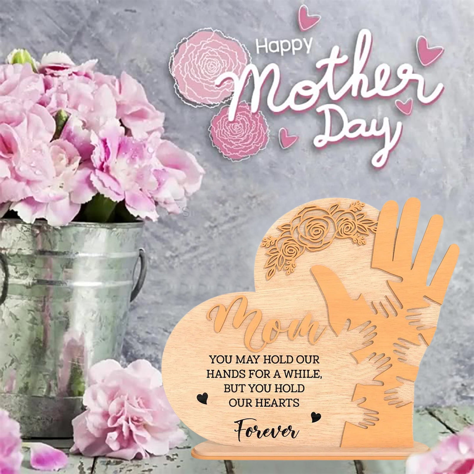 Kcavykas Elegant Decorative Centerpieces Wooden Hand Gesture Family ...