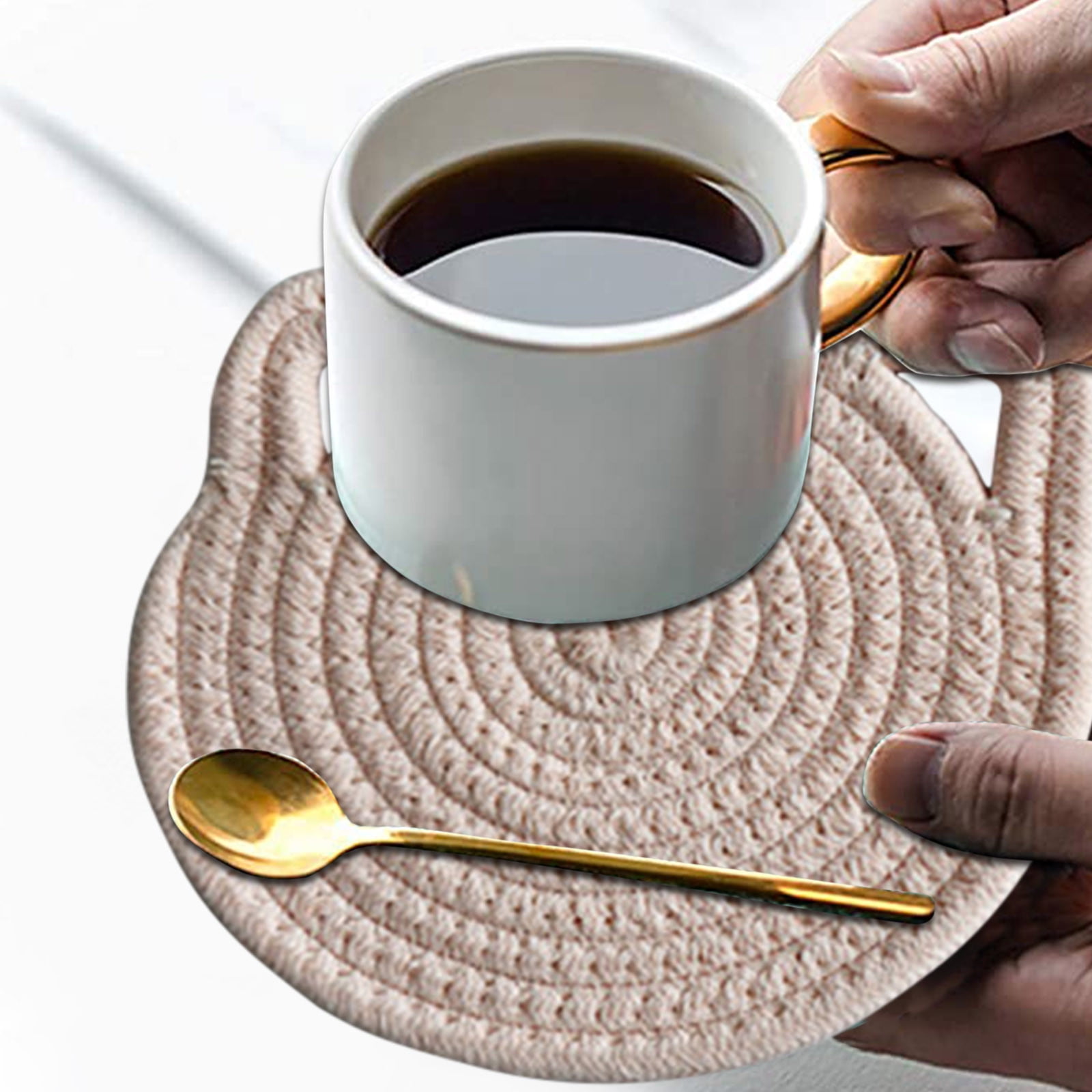 Kcavykas Food Grade Placemats Heat-resisting Cotton Rope Placemat with ...