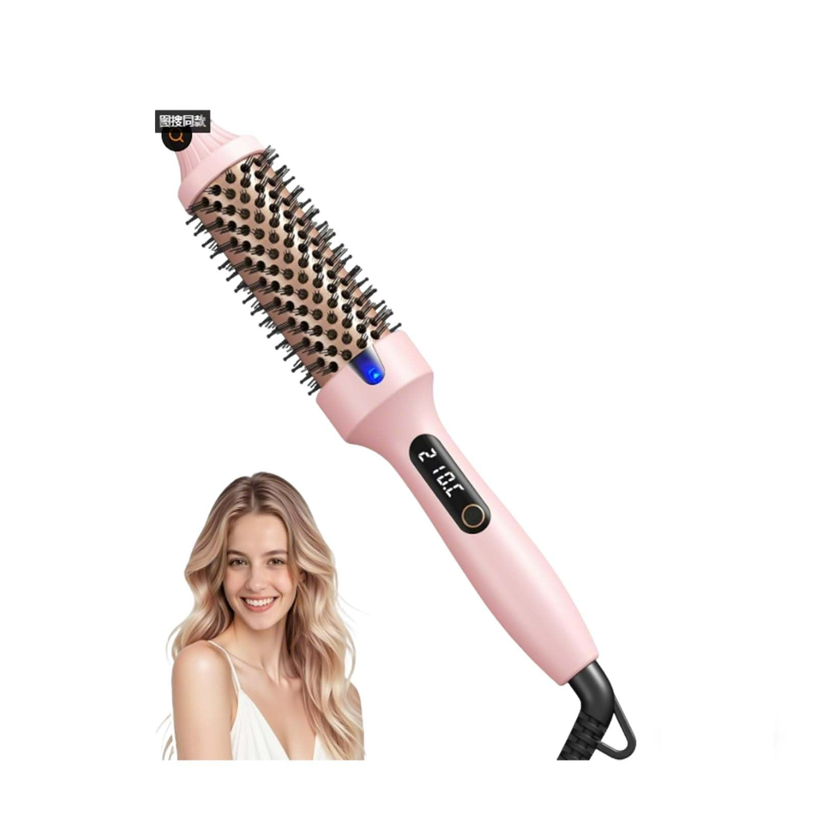 Kcavykas Gifts Ceramic Tourmaline Heated Ionic Curling Round Brush Hot ...