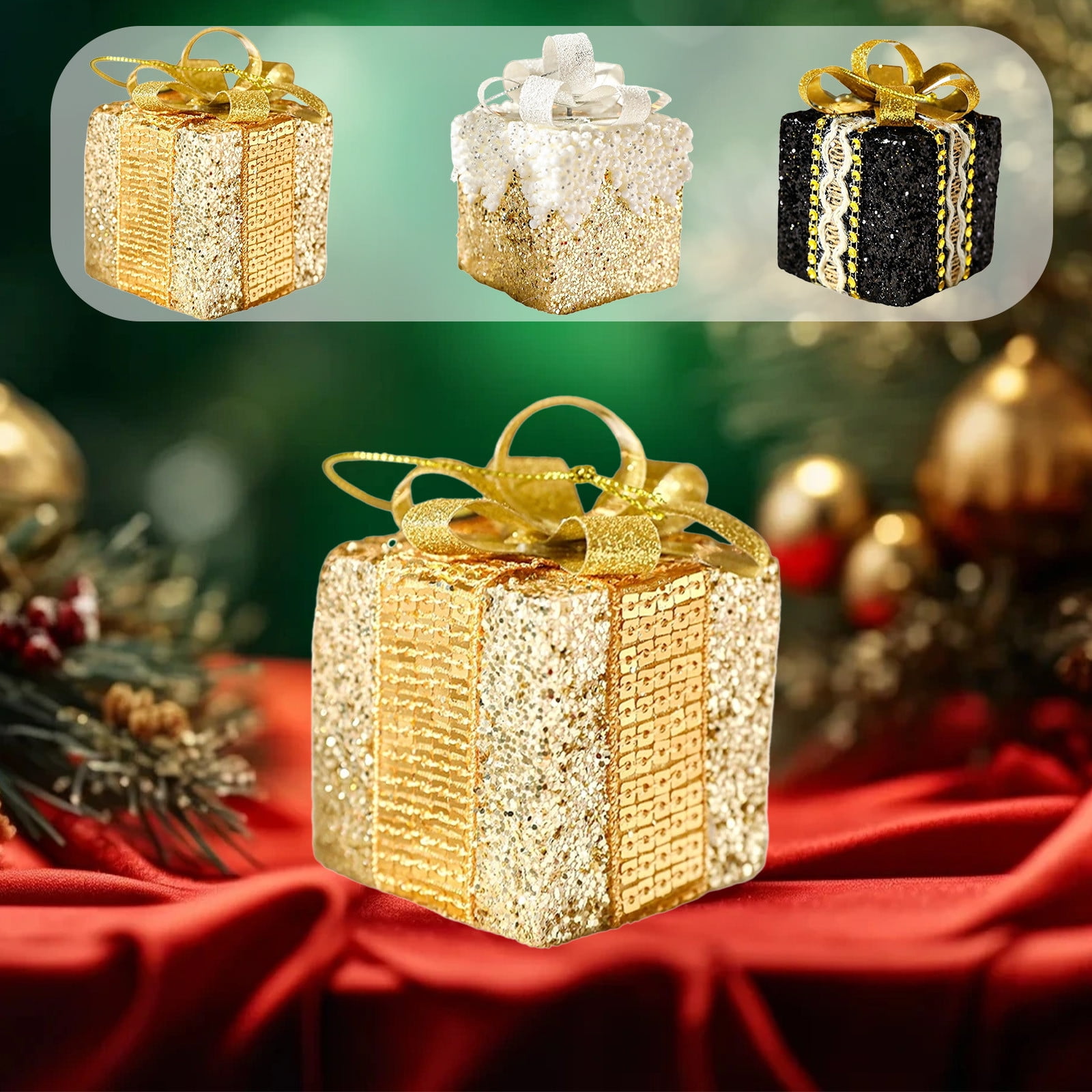 Kcavykas Holiday Christmas Tree Ornaments and Gift Box Decorations ...