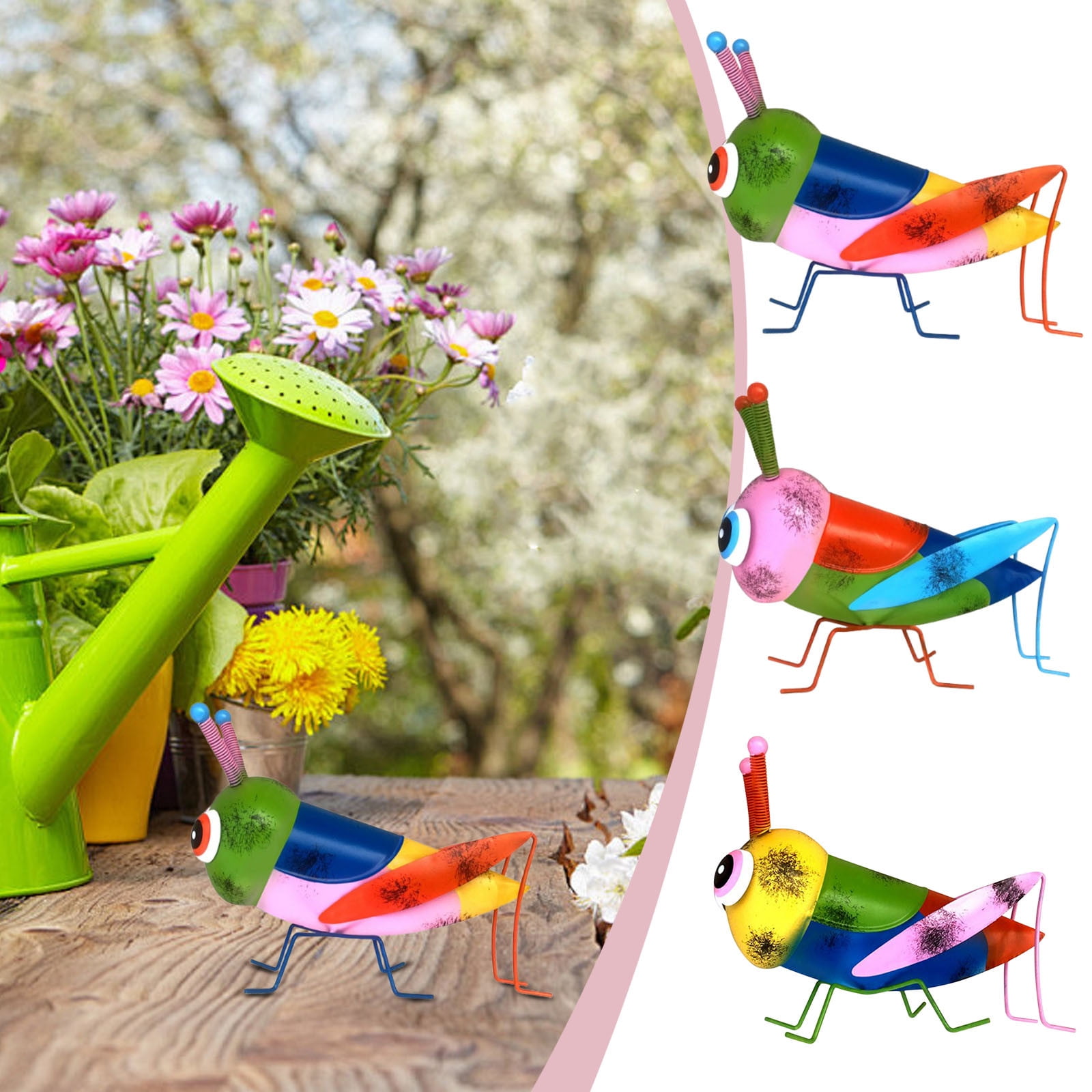 Kcavykas Iron Grasshopper Garden Ornament Iron Locust Garden Ornament ...