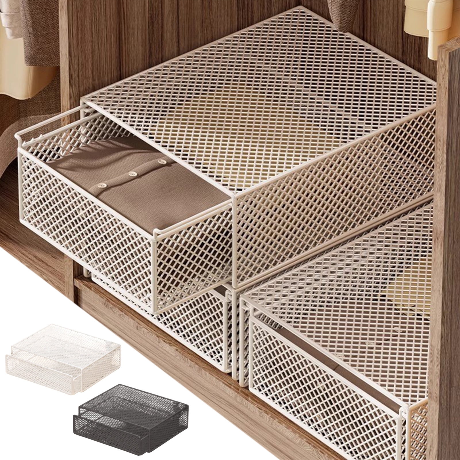 Kcavykas Iron Storage Basket Organizer Closet Drawer Organizer Baskets ...