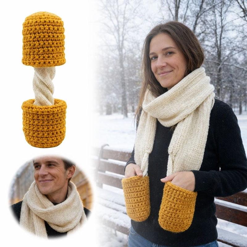 Kcavykas Knit Scarf Cozy Mozzarella Stick Scarf Cheese-Pull Long Neck ...