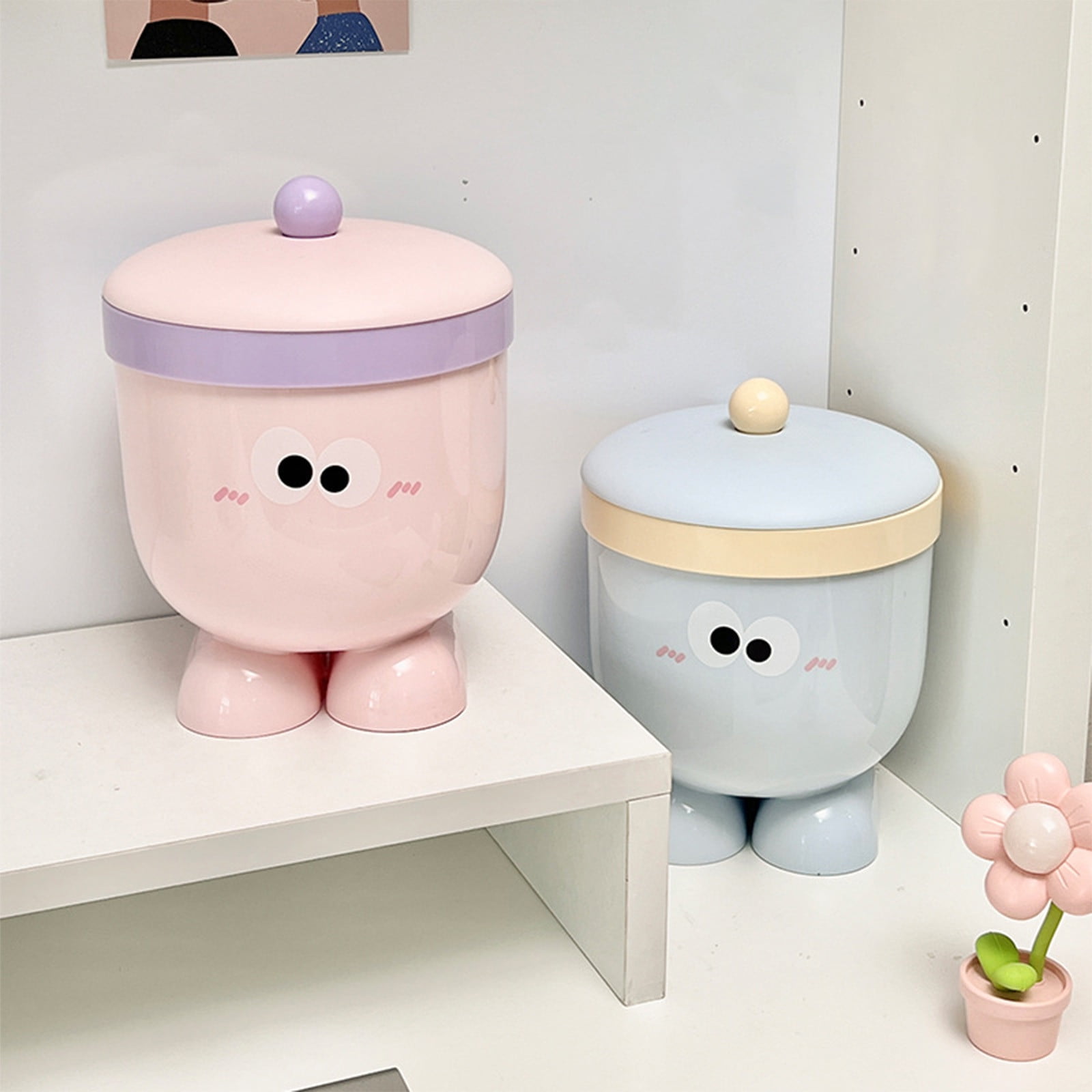 Kcavykas Mini Trash Can, Desktop Waste Bin, Rocking Lid Small Trash ...