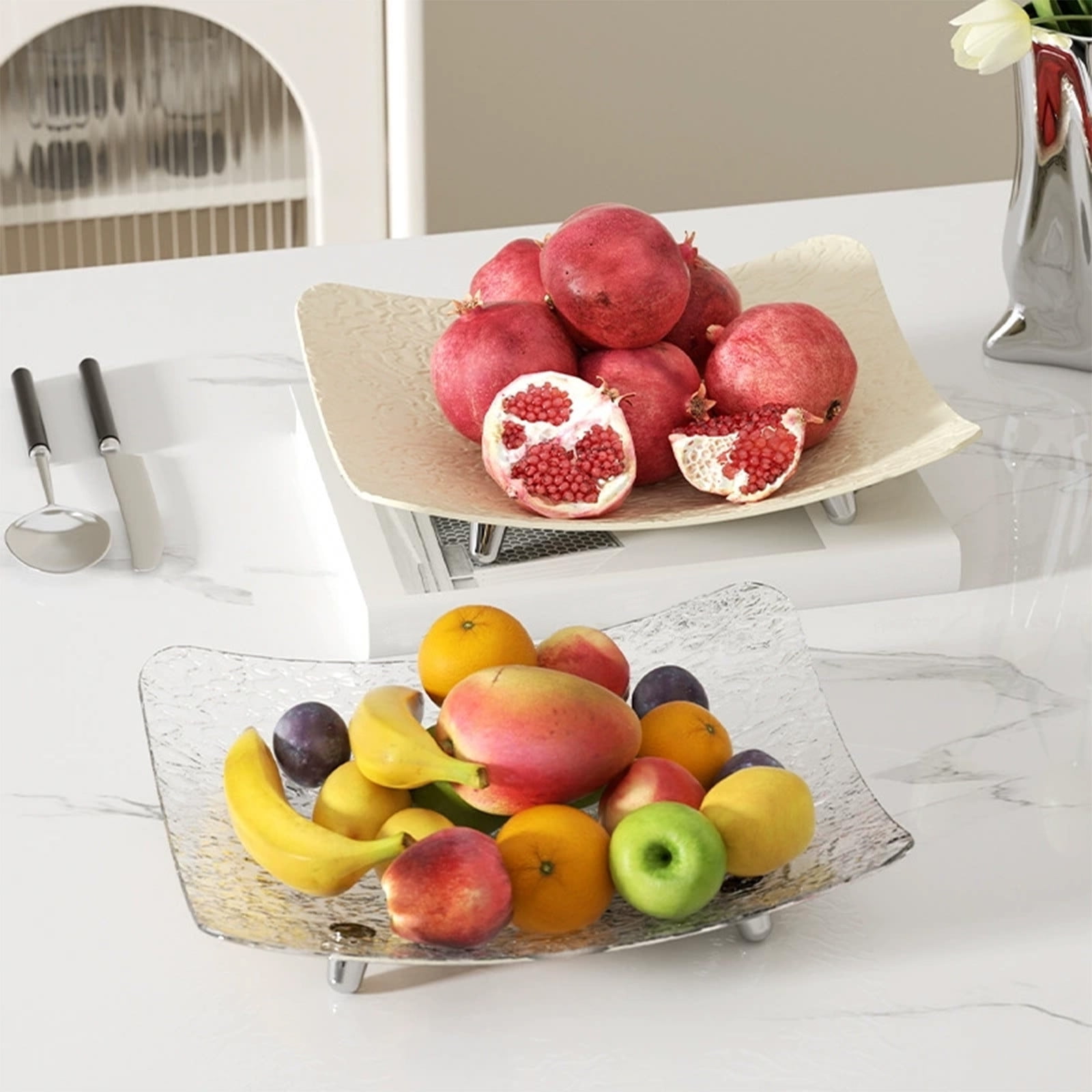 Kcavykas Modern Fruit Tray with Lid, Elegant Dried Fruit Candy Box for ...