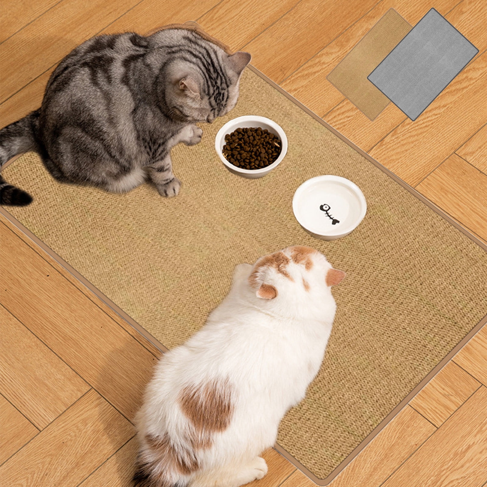 Kcavykas Natural Sisal Cat Scratcher Mats Large Safe Non-Toxic Cat ...