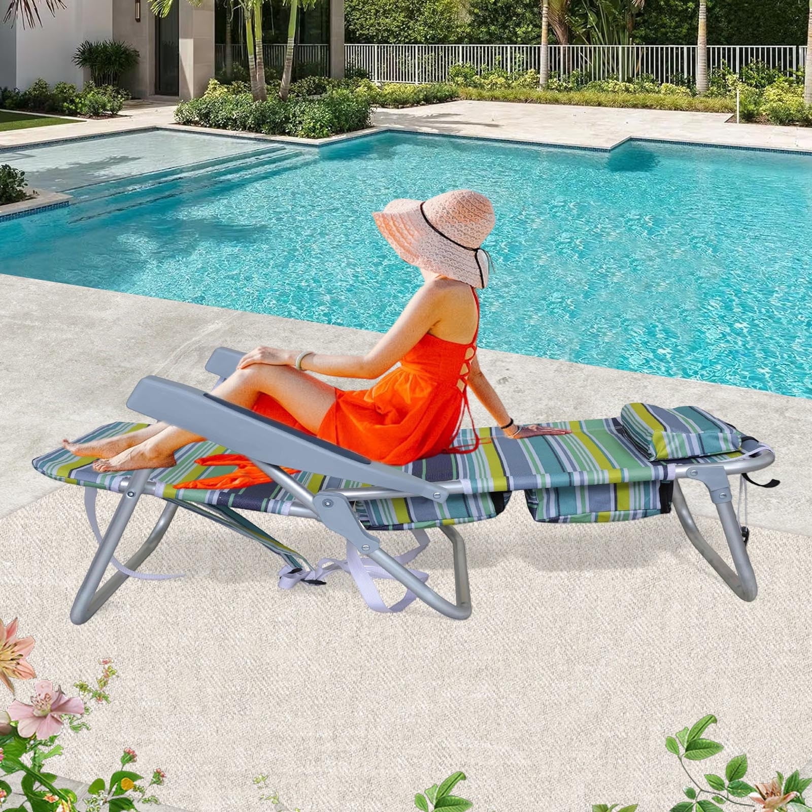 Kcavykas Portable Folding Chair Foldable Beach Chair for Adults Compact ...