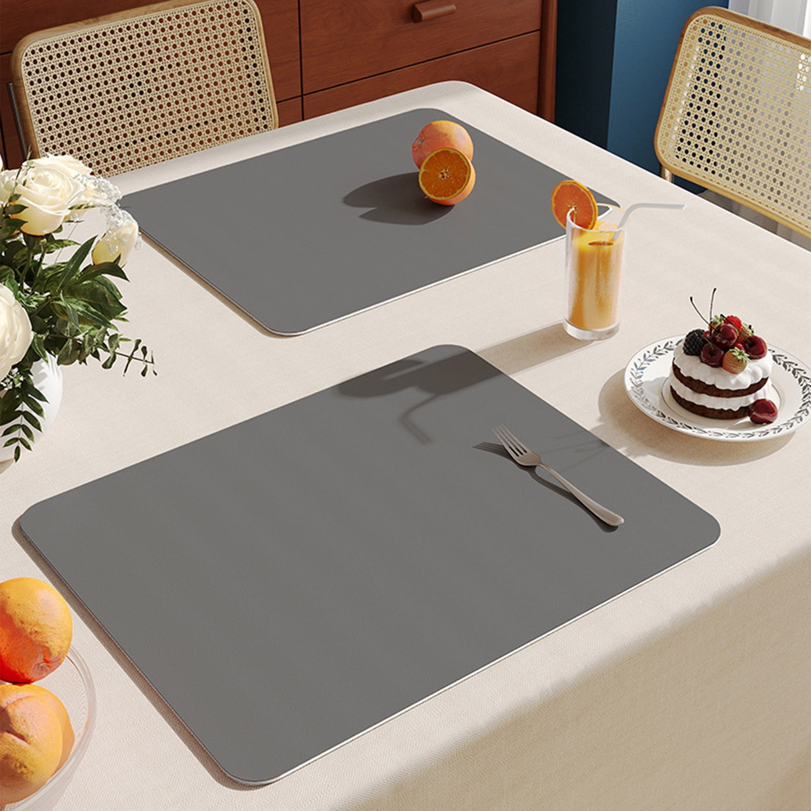 Kcavykas Food Grade Dining Table Solid Color Insulation Pad Kitchen ...