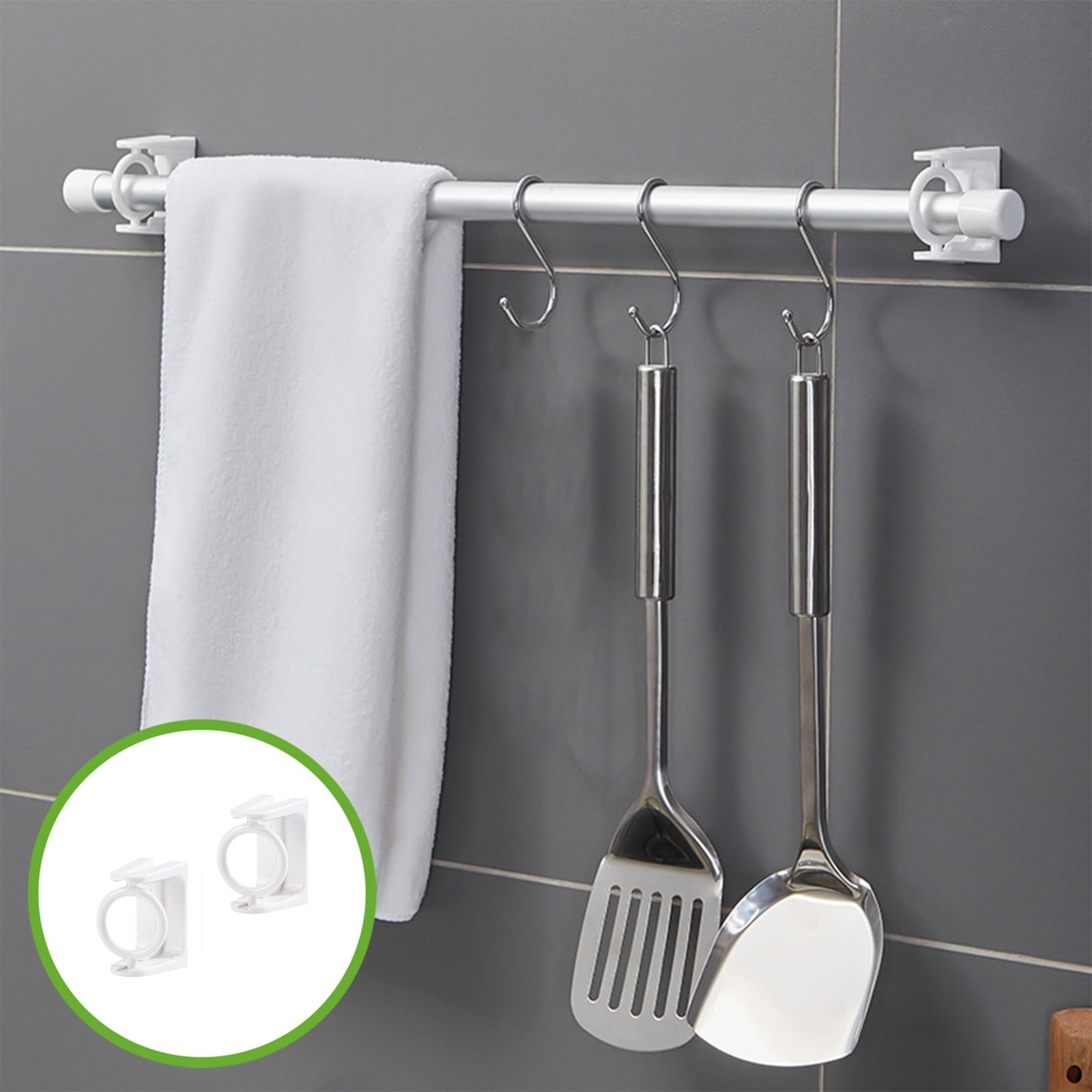 Kcavykas Rotating Clear Curtain Hooks Rotating Circular Hook Support ...