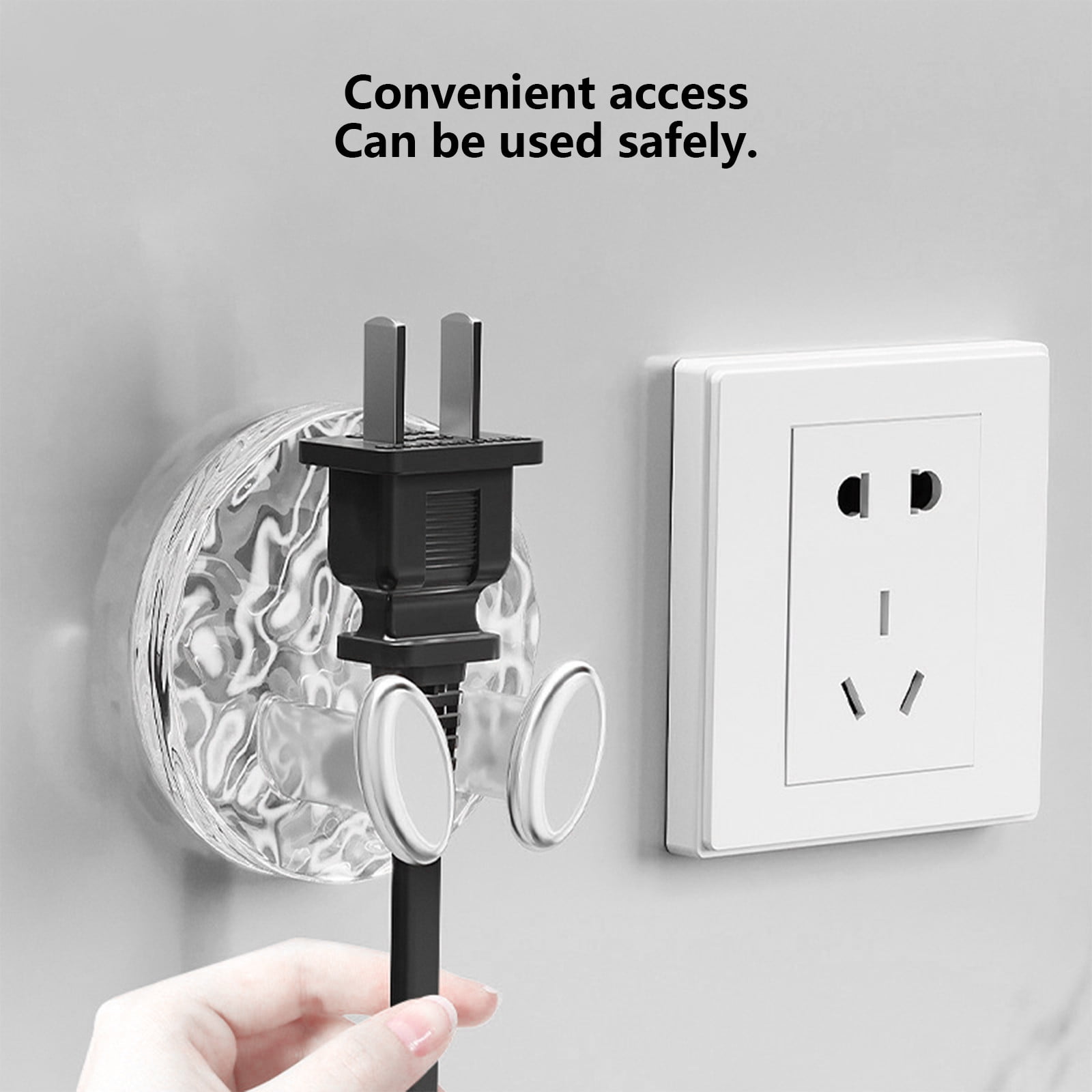 Kcavykas Rust Resistant Hooks Adhesive Plug Holder Hook No Punch Multi ...