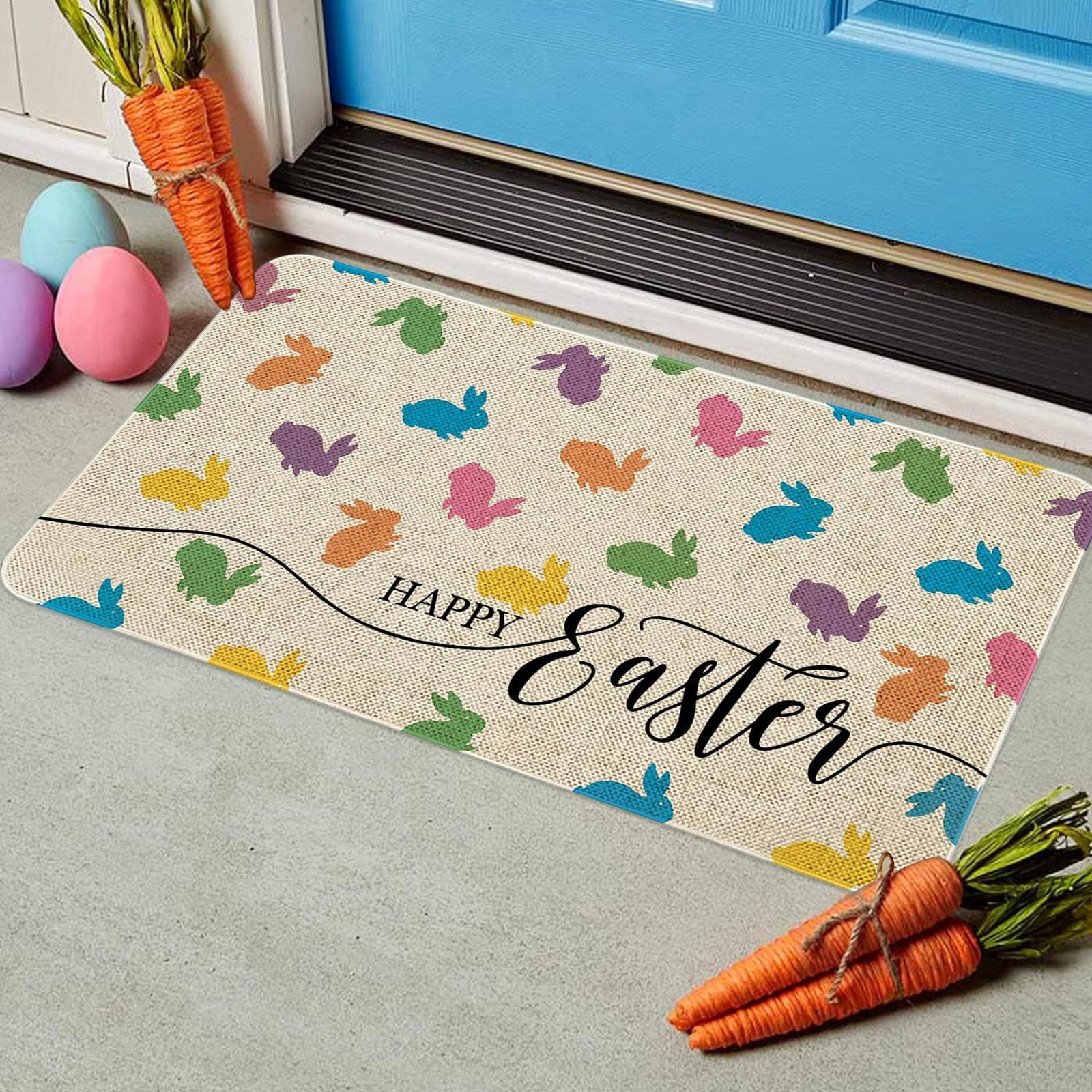 Kcavykas Savings Area Rug for Living Room Bunny Cartoon Print Easter ...