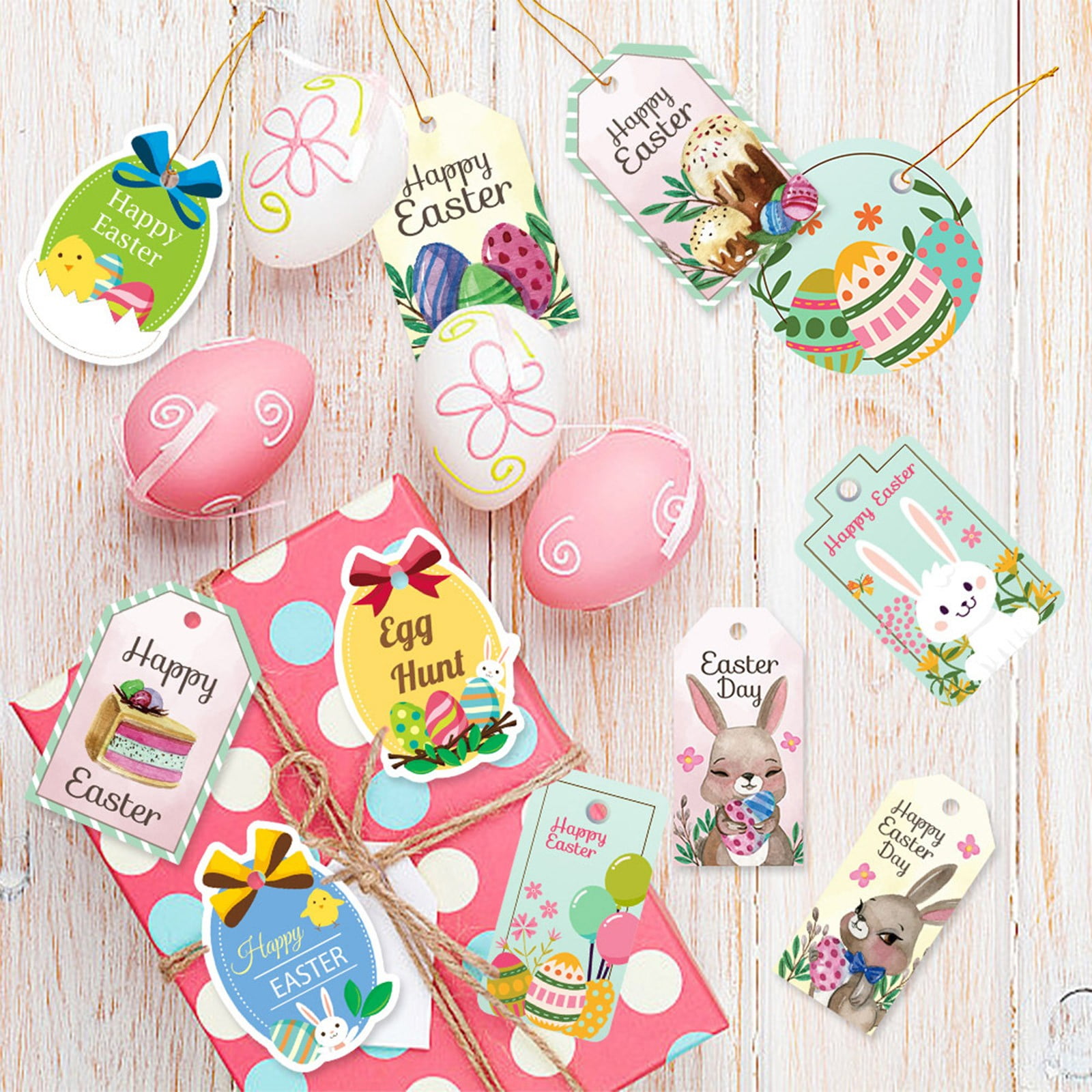 Kcavykas Savings Easter Festival Hanging Gift Tags, Bunny Themed Party ...