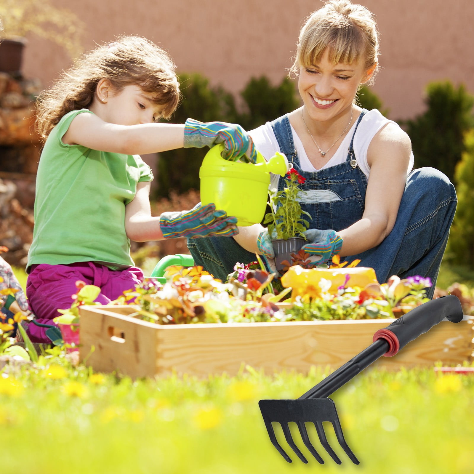 Kcavykas Savings Heavy-Duty Garden Tool Set, Shovel Hoe and Rake Combo ...