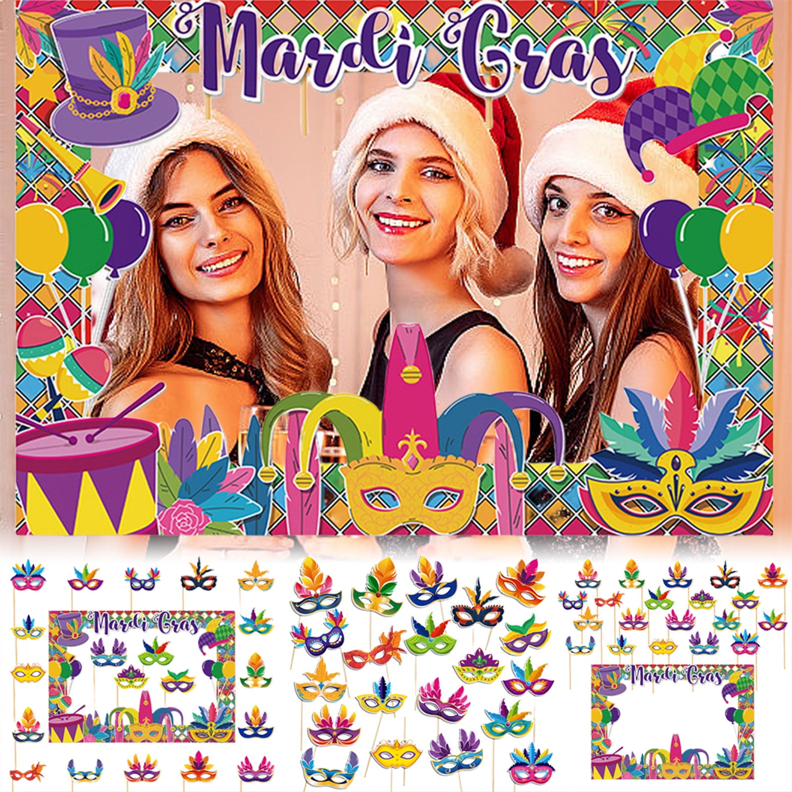 Kcavykas Savings Mardi Gras Photo Booth Props 21PCS Set, Fun Disguise ...