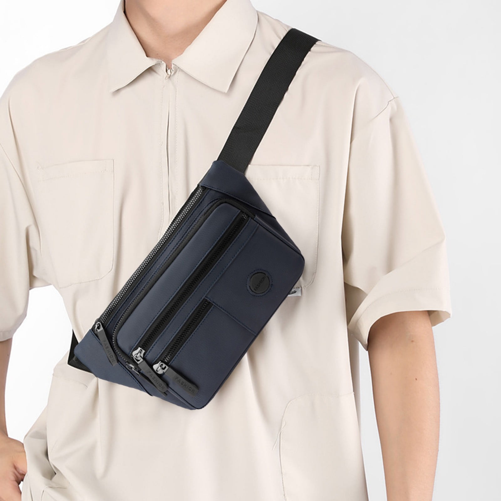 Kcavykas Savings Men’s Sports Waist Pack, Multi-Layer Shoulder Sling Bag, Lightweight Running ...