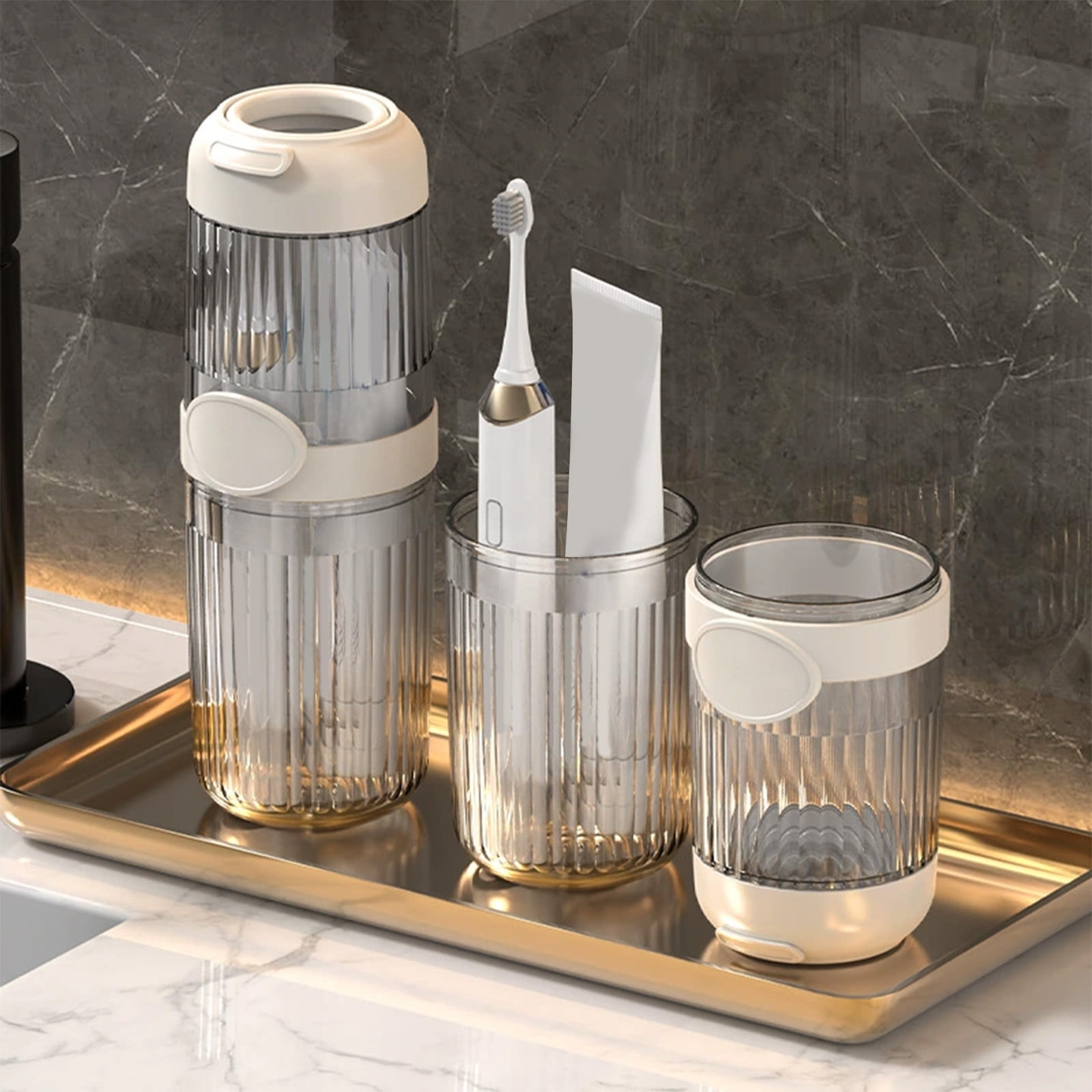 Kcavykas Savings Mouthwash Cup Set with Lids, Portable Brushing Cups ...