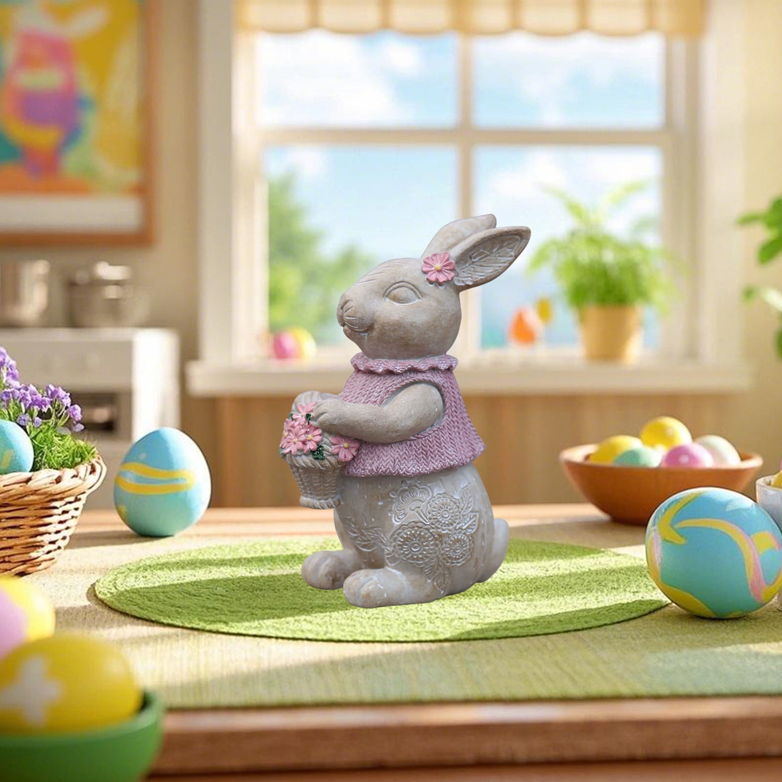 Kcavykas Savings Resin Rabbit Yard Decor, Decorative Garden Ornaments ...